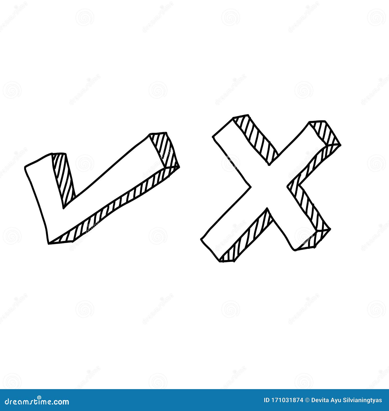 Doodle Check Mark Illustration with Hand Drawn Style Vector Stock ...