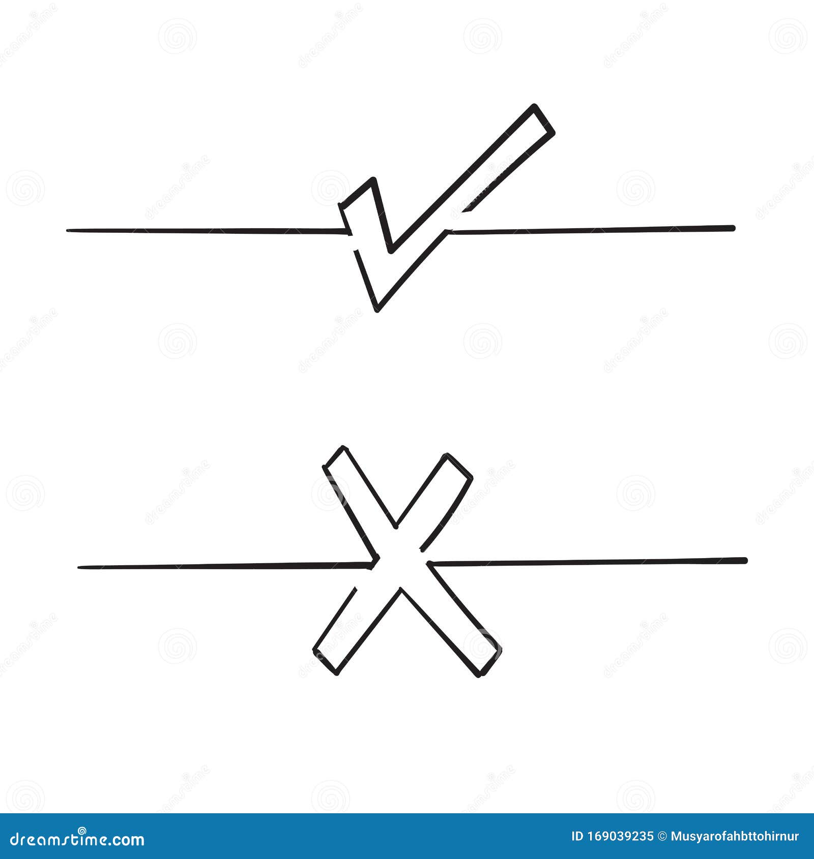 Doodle Check Mark Illustration Vector Stock Vector - Illustration of ...