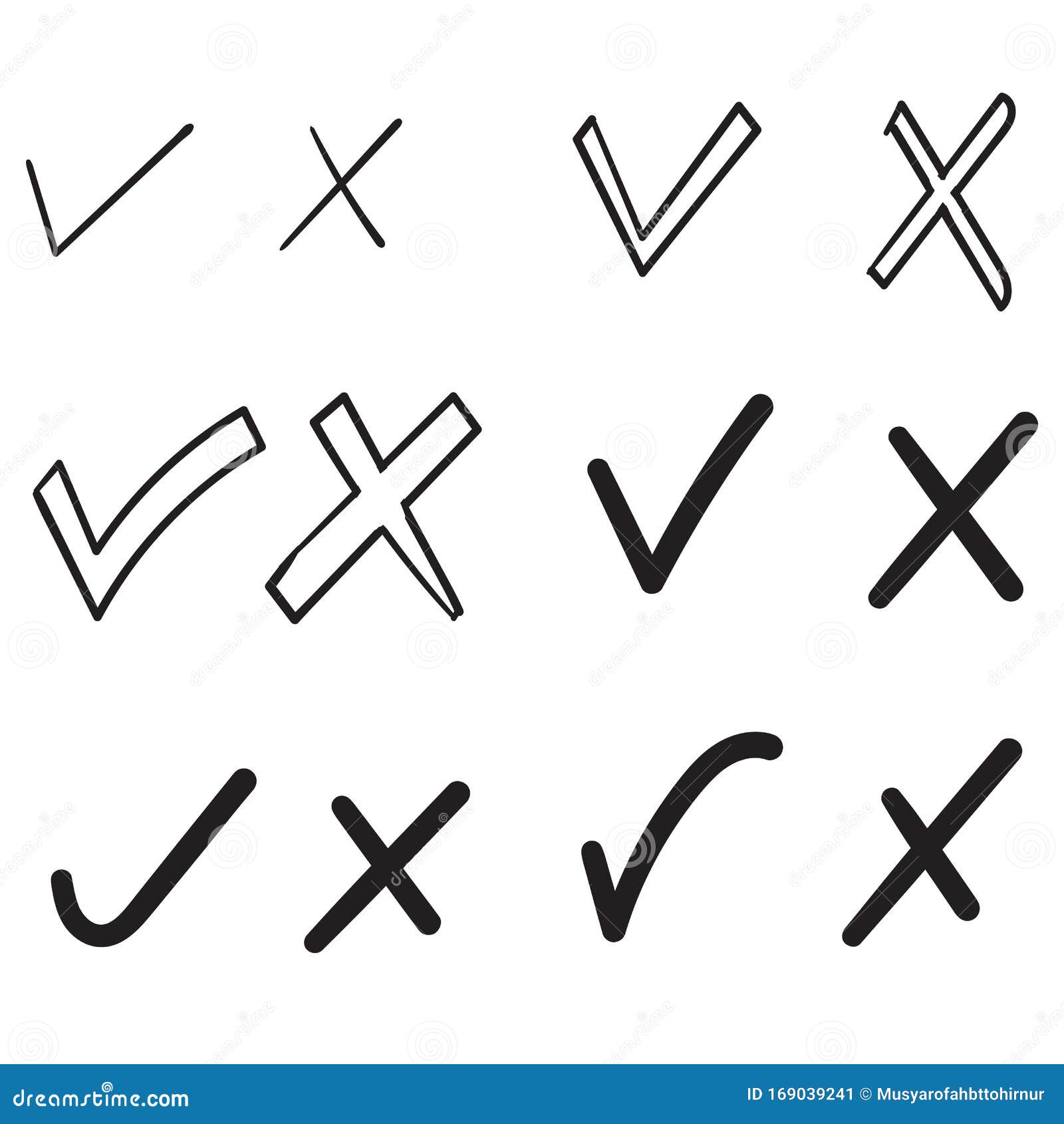 Doodle Check Mark Illustration Vector Stock Vector - Illustration of ...