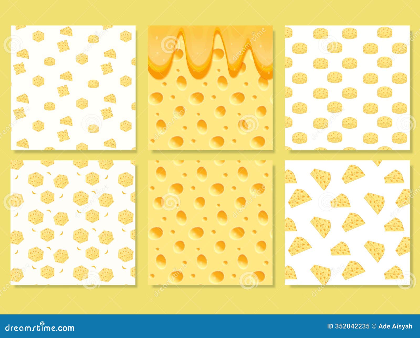 Doodle Cheese Patterns Food Melting Cheese Texture Seamless Vector ...