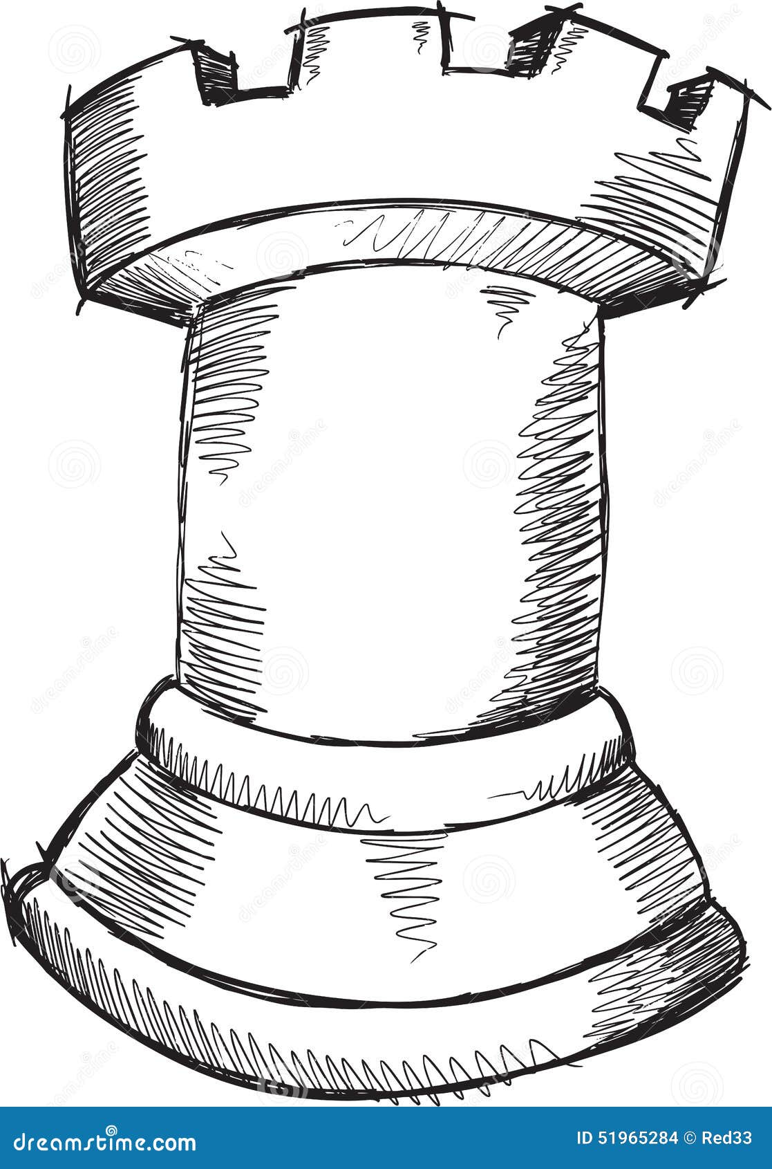 Doodle Chess Rook Vector stock vector. Illustration of chess - 51965284