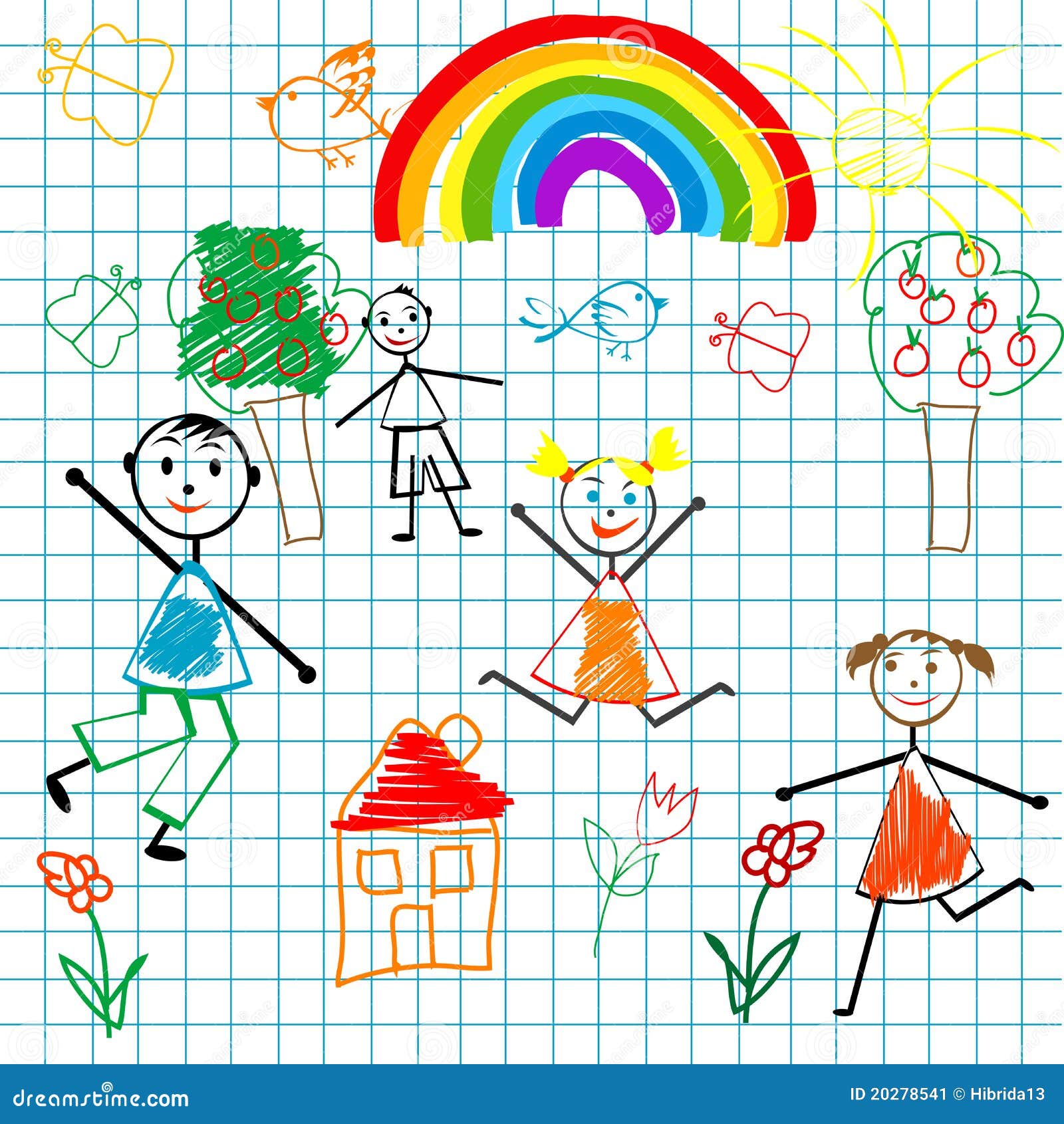 Doodle children stock vector. Illustration of drawing - 20278541