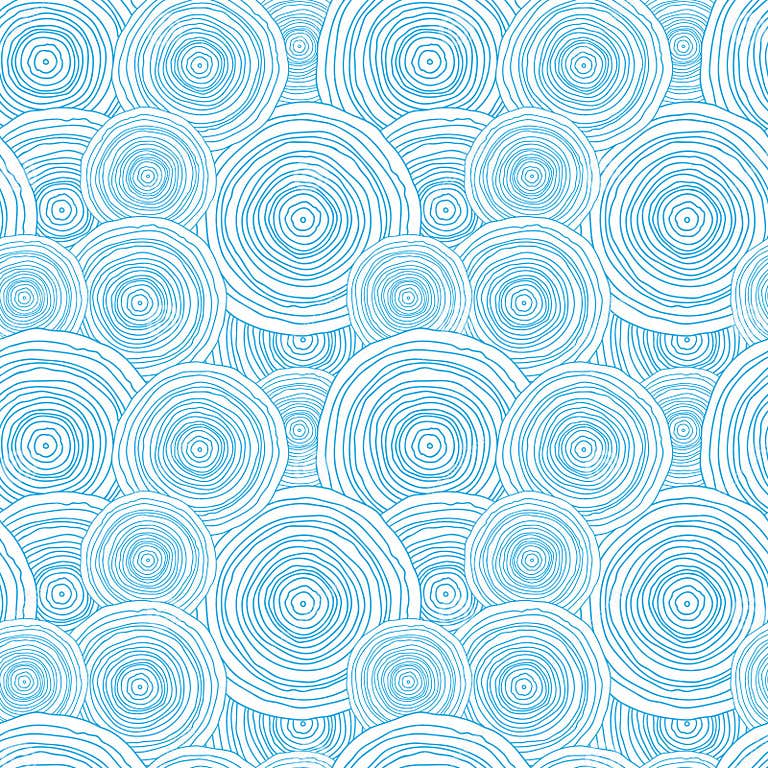 Doodle Circle Water Texture Seamless Pattern Stock Vector ...