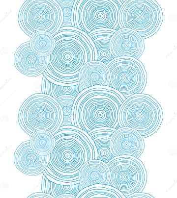 Doodle Circle Water Texture Vertical Border Stock Vector - Illustration ...
