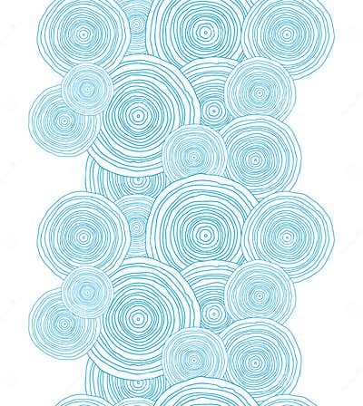 Doodle Circle Water Texture Vertical Border Stock Vector - Illustration ...
