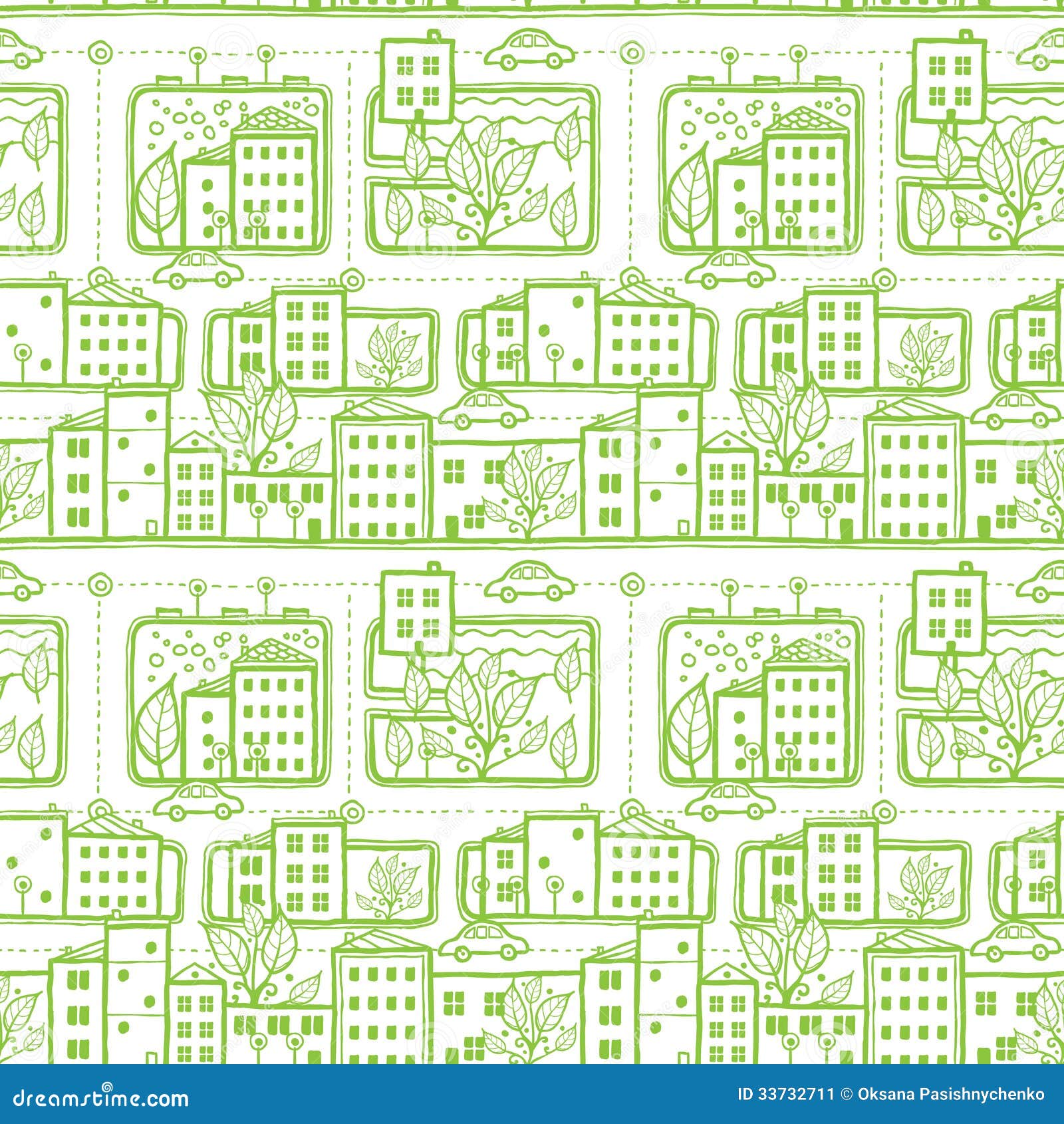 Doodle City Streets Seamless Pattern Background Stock Vector ...