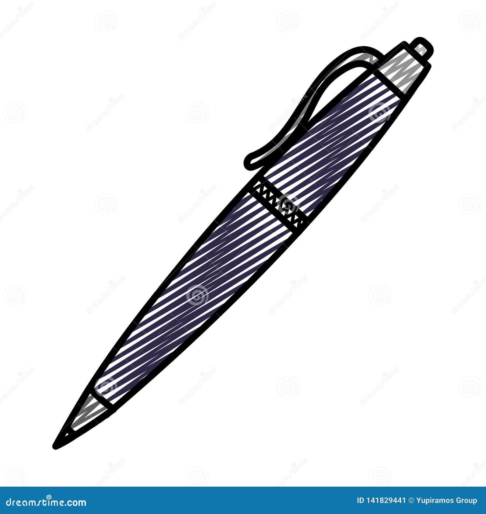 Doodle Classic Pen Design Tool Object Stock Vector - Illustration of ...
