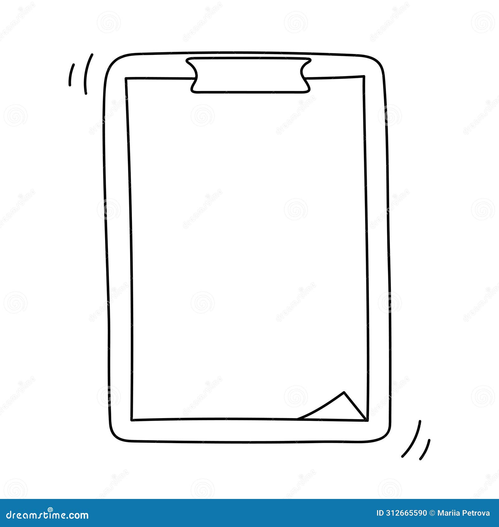 Doodle Clipboard with a Paper Sheet. Paper Tablet Stock Vector ...