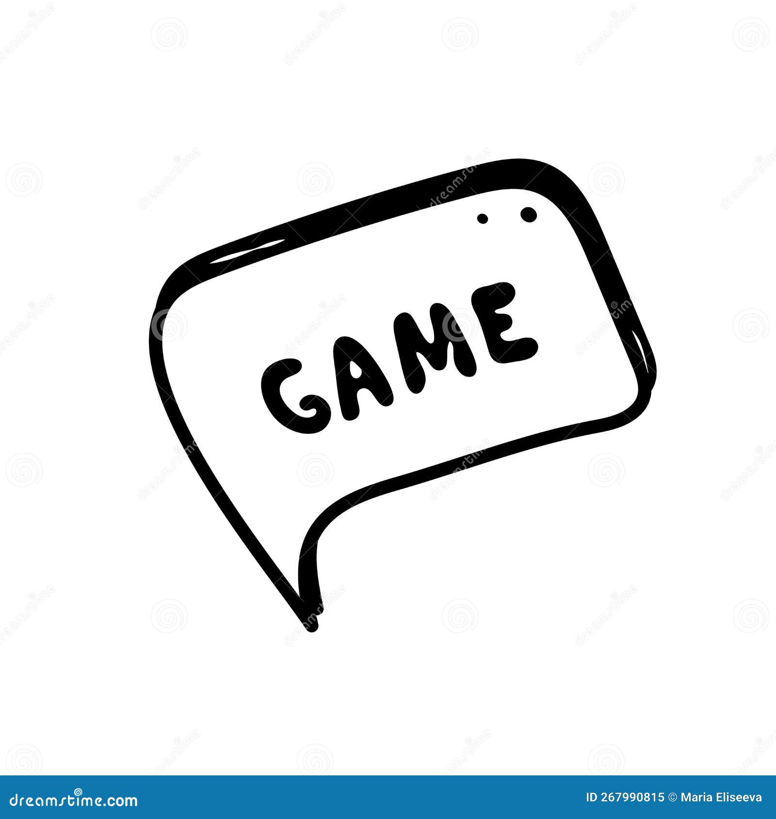 Doodle Cloud Dialog with Word Game. Bubble Speach for Text. Hand Drawn ...