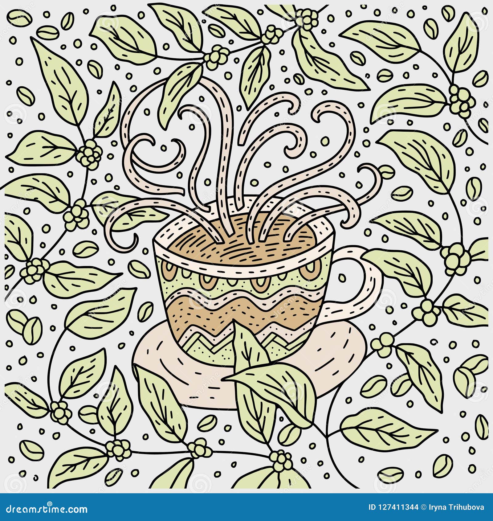 Doodle Coffee Cup Vector Illustration. Stock Vector - Illustration of ...