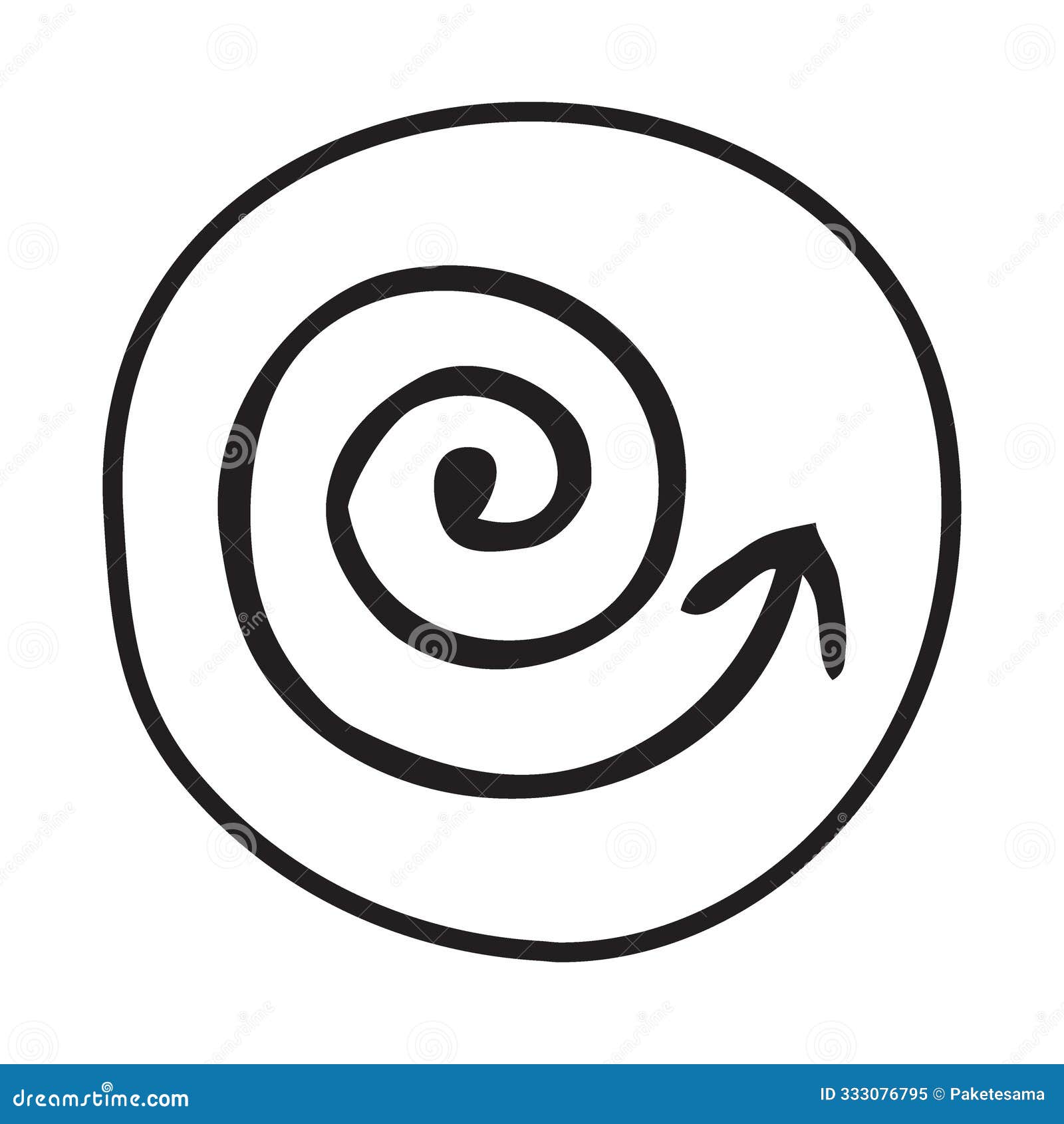 Doodle Coil Arrow icon stock illustration. Illustration of icon - 333076795