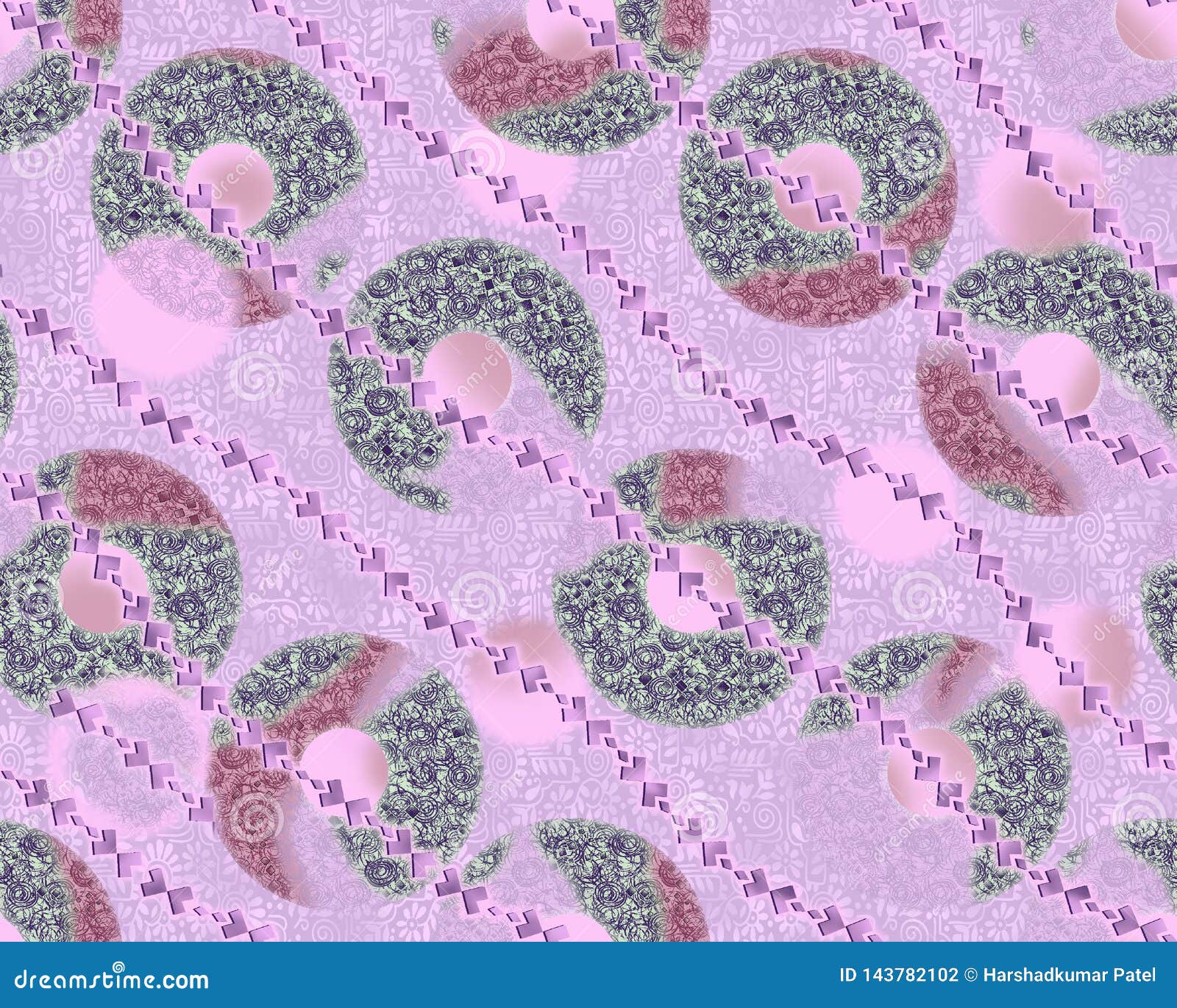 Abstract Colorful Block Print Pattern Stock Illustration - Illustration ...