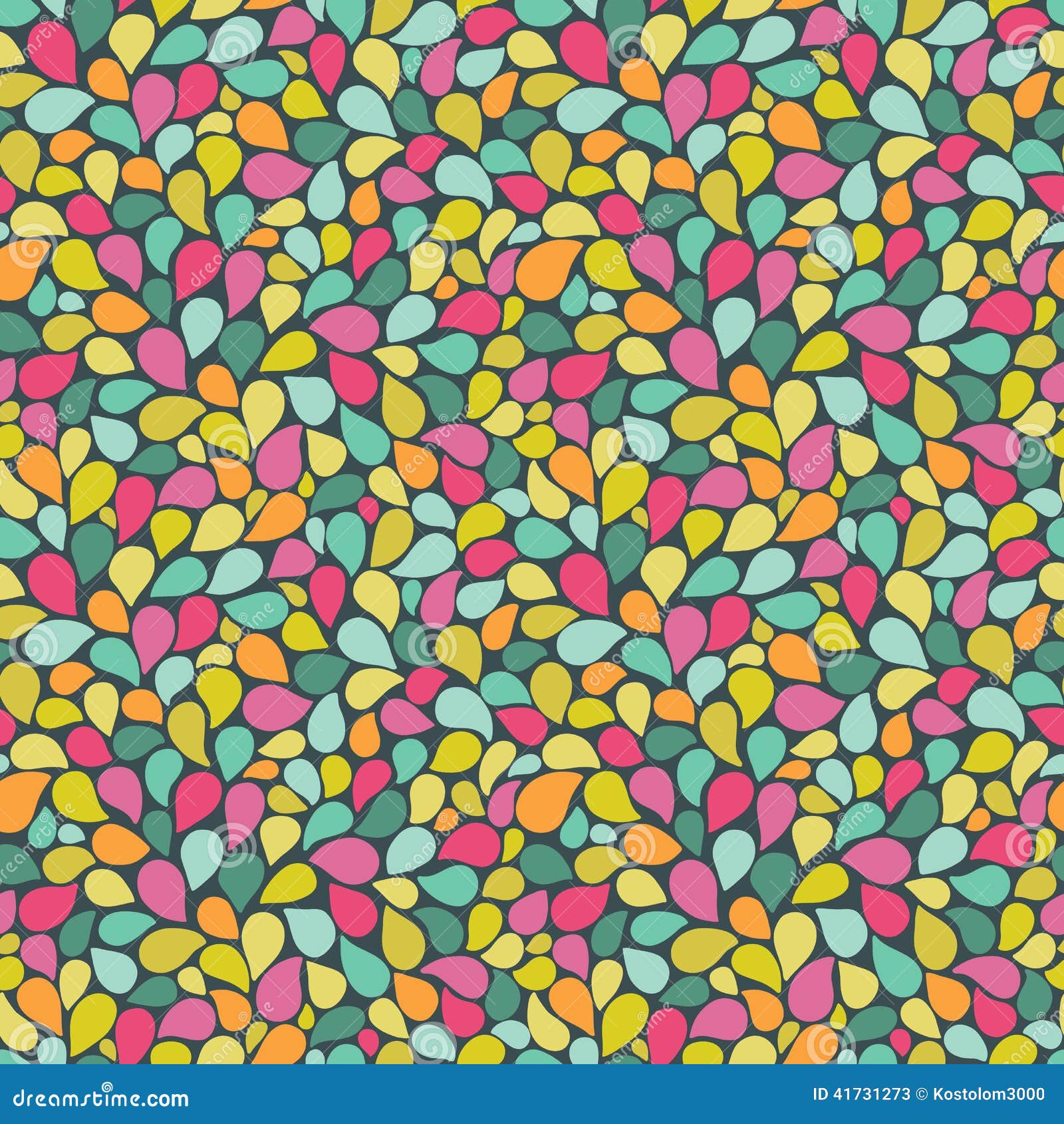 Doodle Color Drops Seamless Pattern. Stock Vector - Illustration of ...