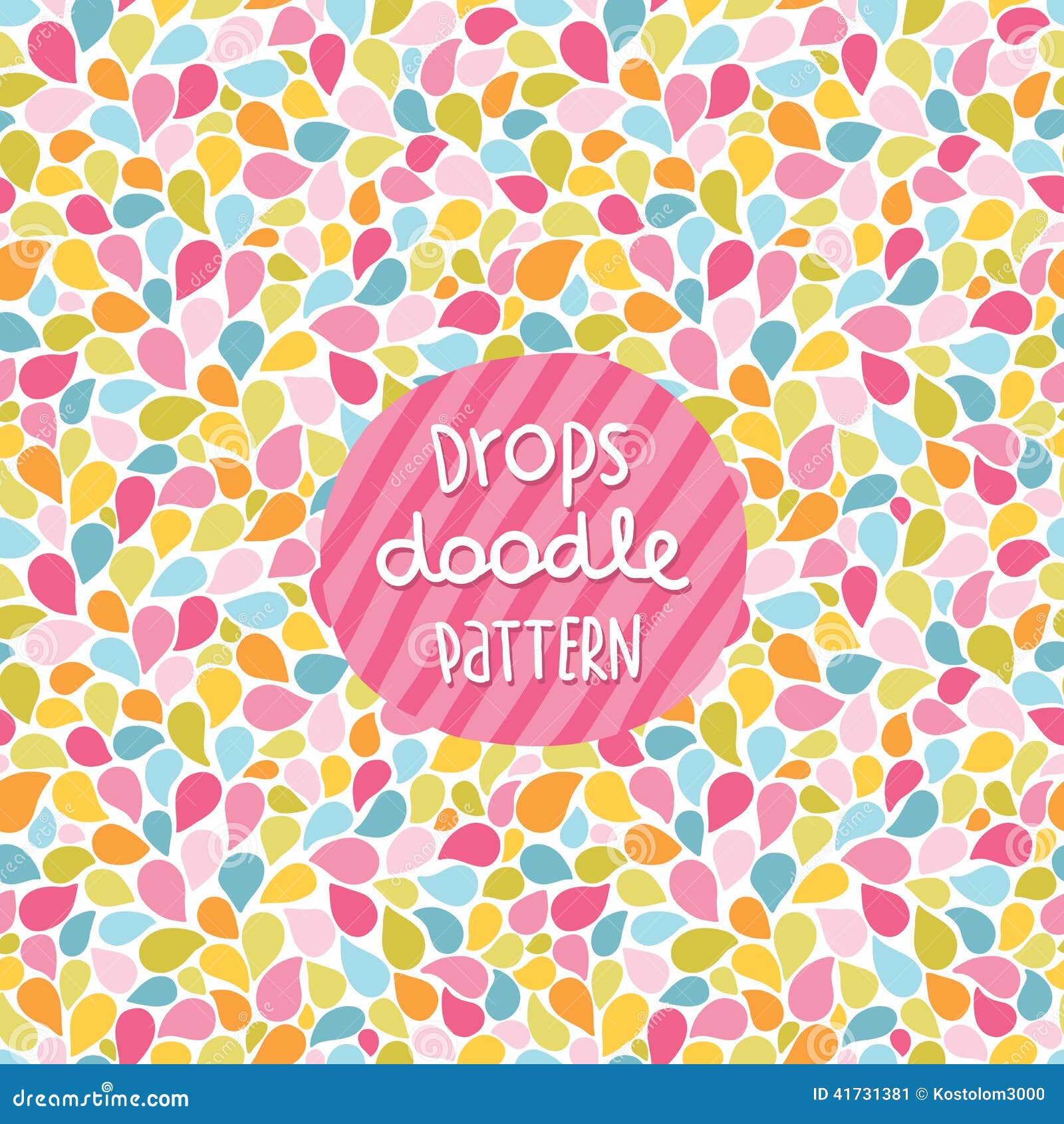 Doodle Color Drops Seamless Pattern. Stock Vector - Illustration of ...