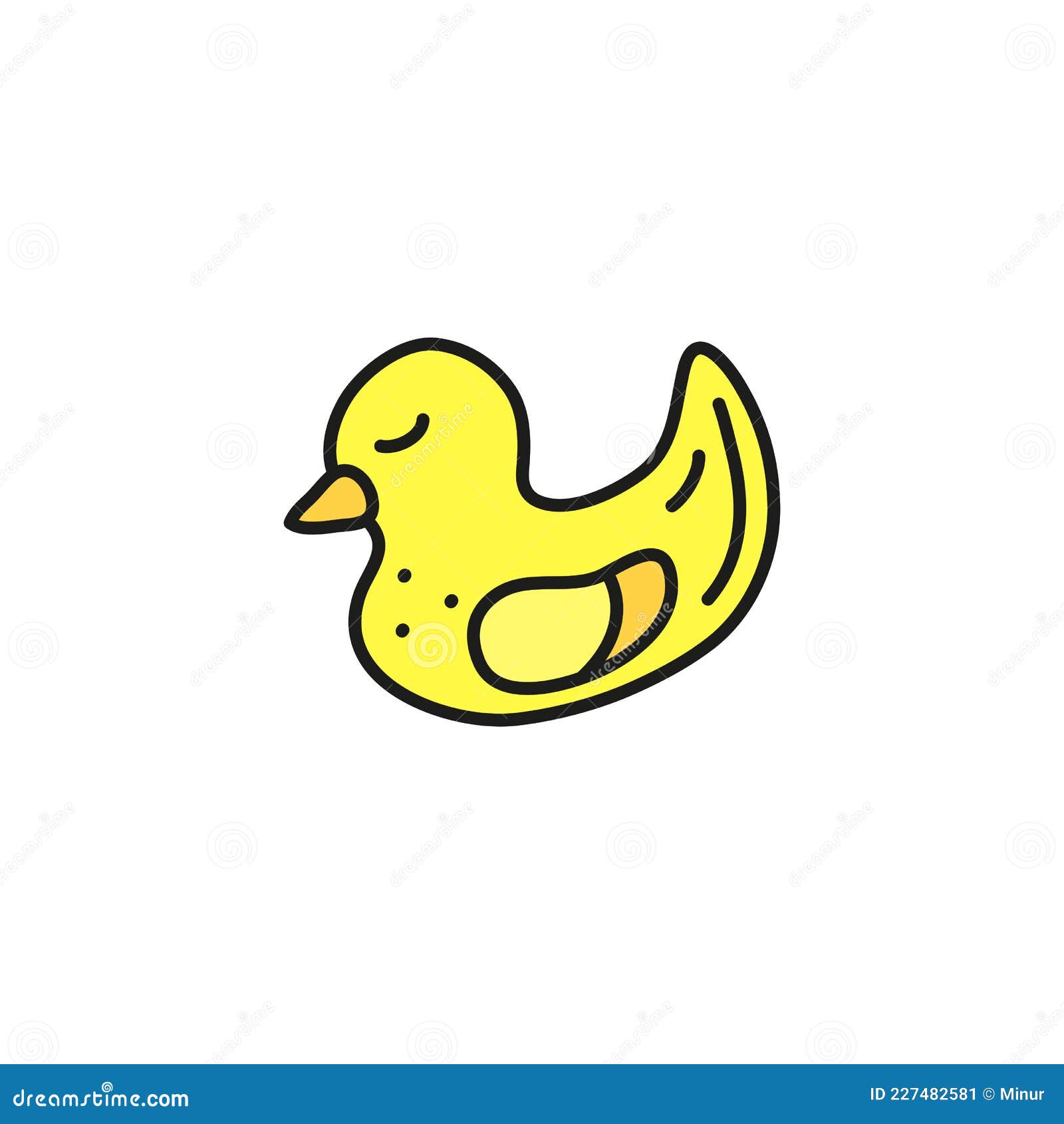Doodle Colored Rubber Duck Icon. Cartoon Vector | CartoonDealer.com ...