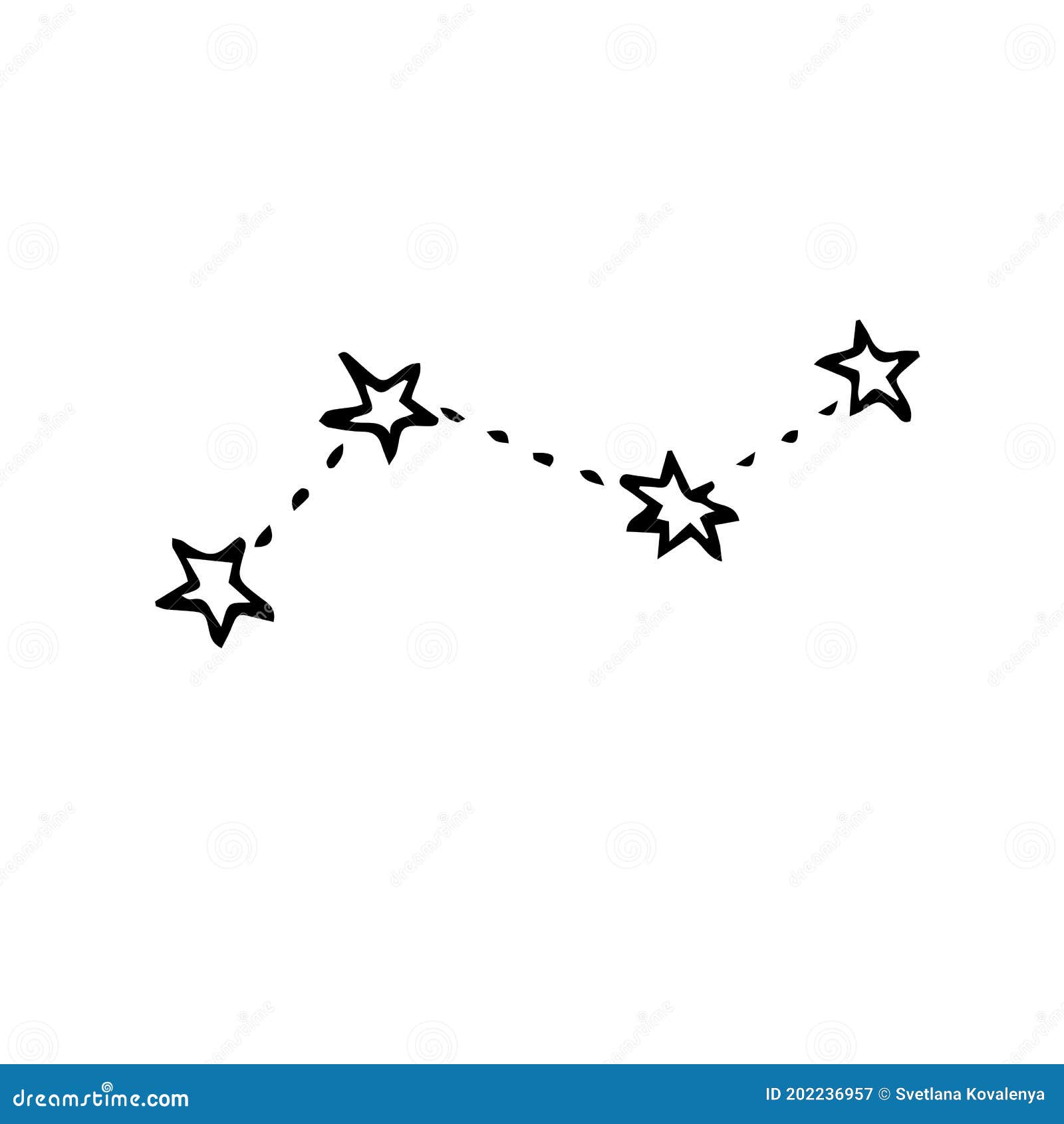 Doodle with Constellations and Stars Stock Vector - Illustration of ...