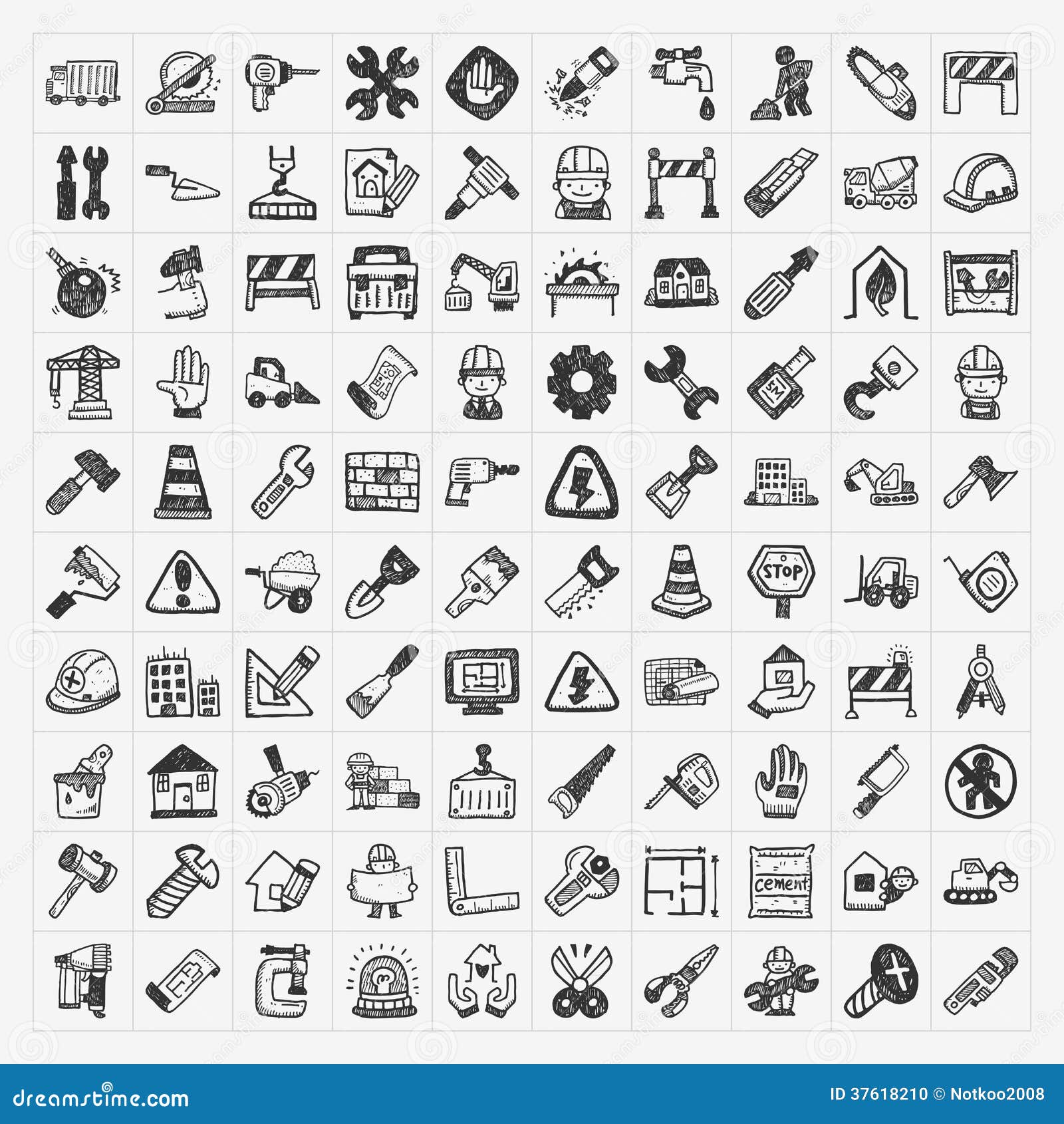 Doodle Construction Stock Illustrations – 12,804 Doodle Construction ...
