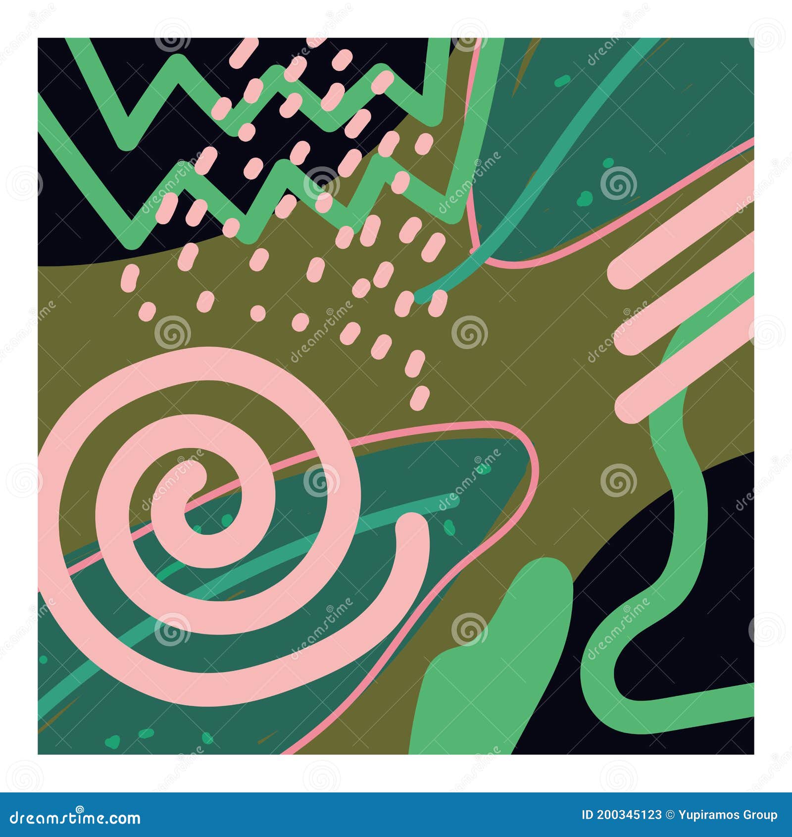 Doodle Contemporary Creative Decoration Abstract Shapes Stock Vector ...