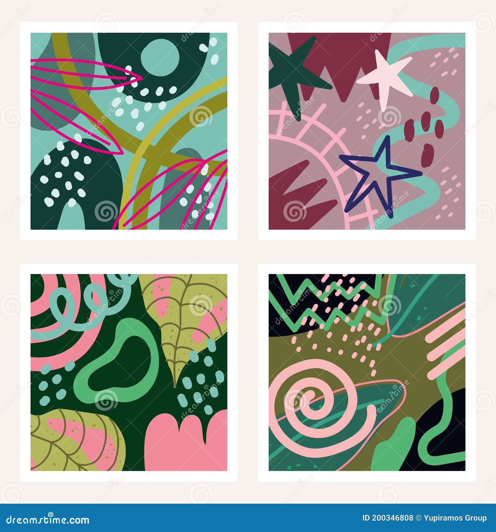 Doodle Contemporary Shapes and Objects, Set of Abstract Design Stock ...