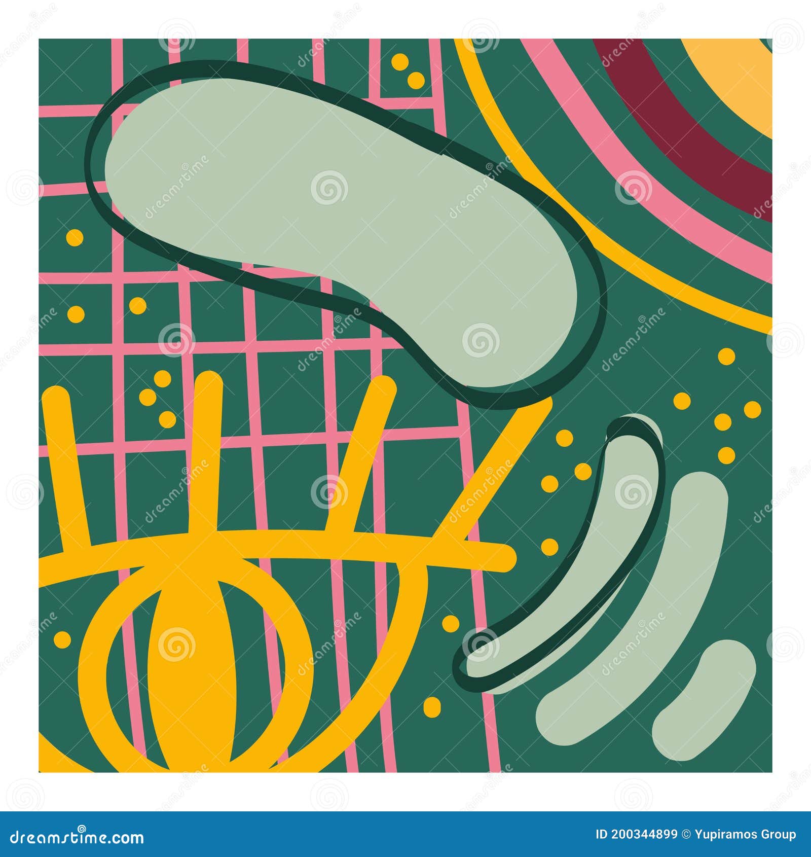 Doodle Contemporary Texture Textile Grid, Eye, Spots Template Stock ...