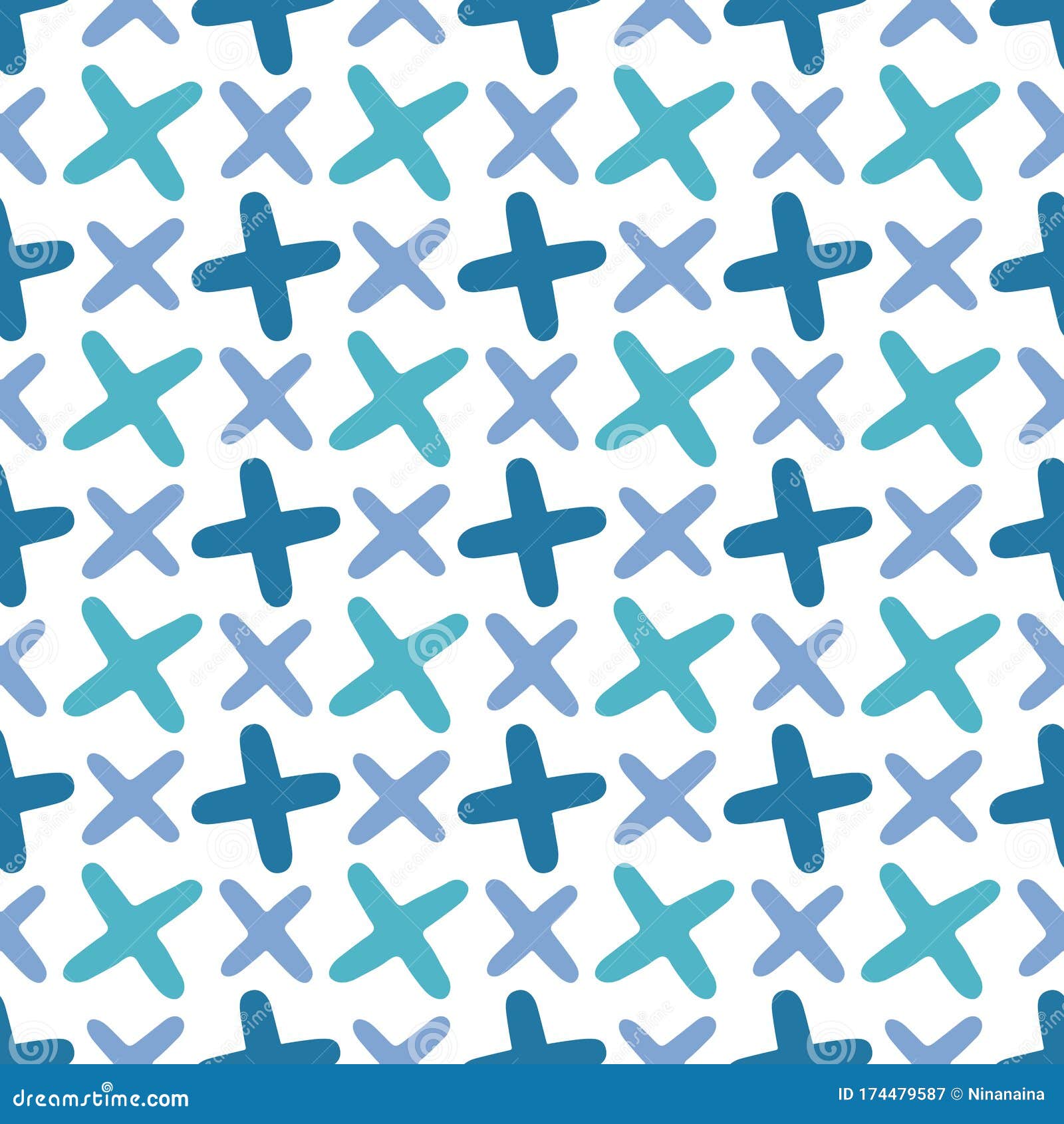 Doodle Cross Pattern, Simple Seamless Vector Illustration Stock ...