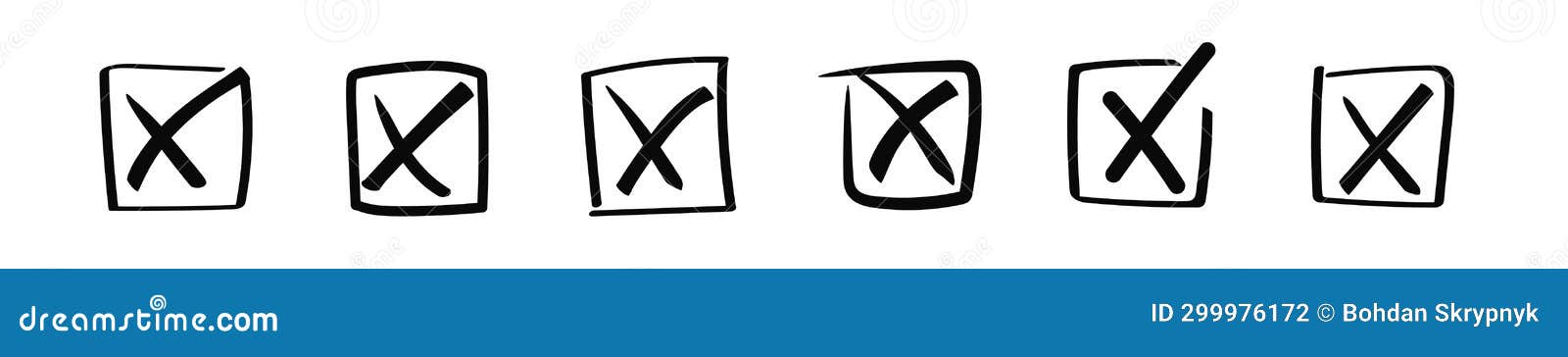 Doodle Cross Marks, Simple X Shapes Often Used To Represent Mistakes ...