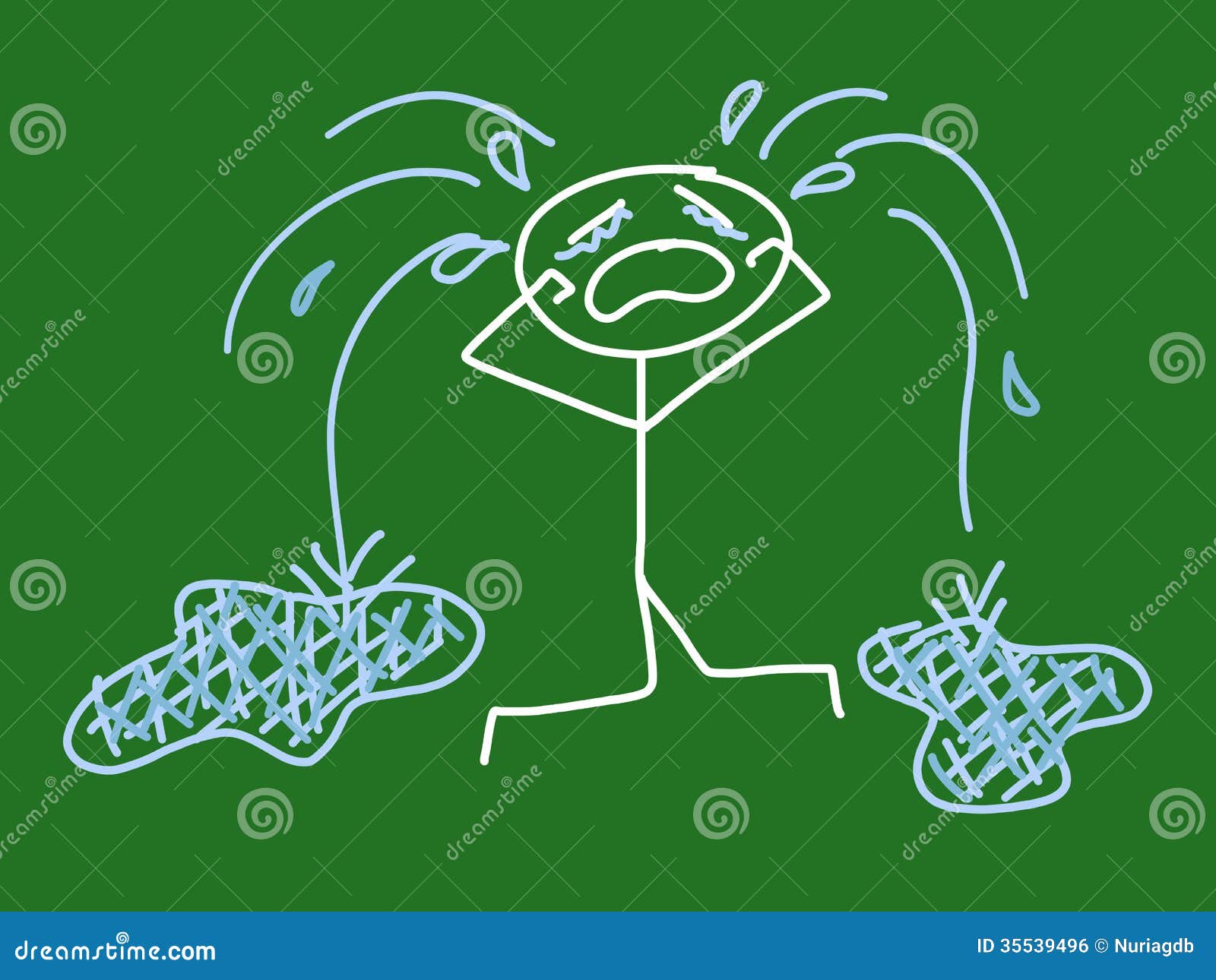 Doodle crying stock illustration. Illustration of suffering - 35539496