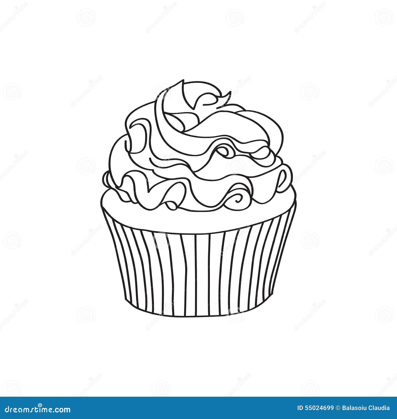 Doodle cupcake stock illustration. Illustration of hand - 55024699