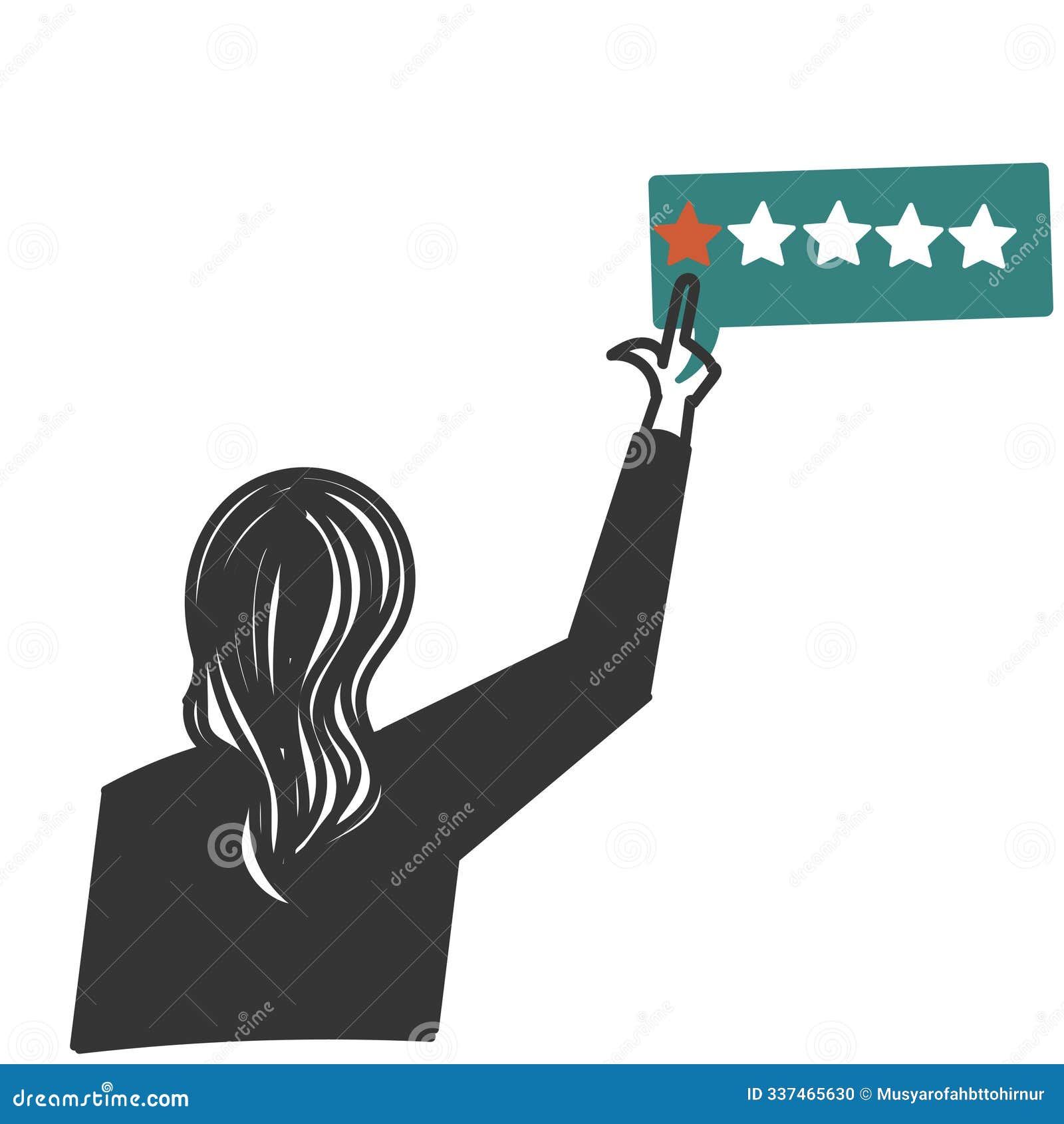 Doodle Customer Giving Bad Rating 1 Star in Hand Drawn Style Stock ...