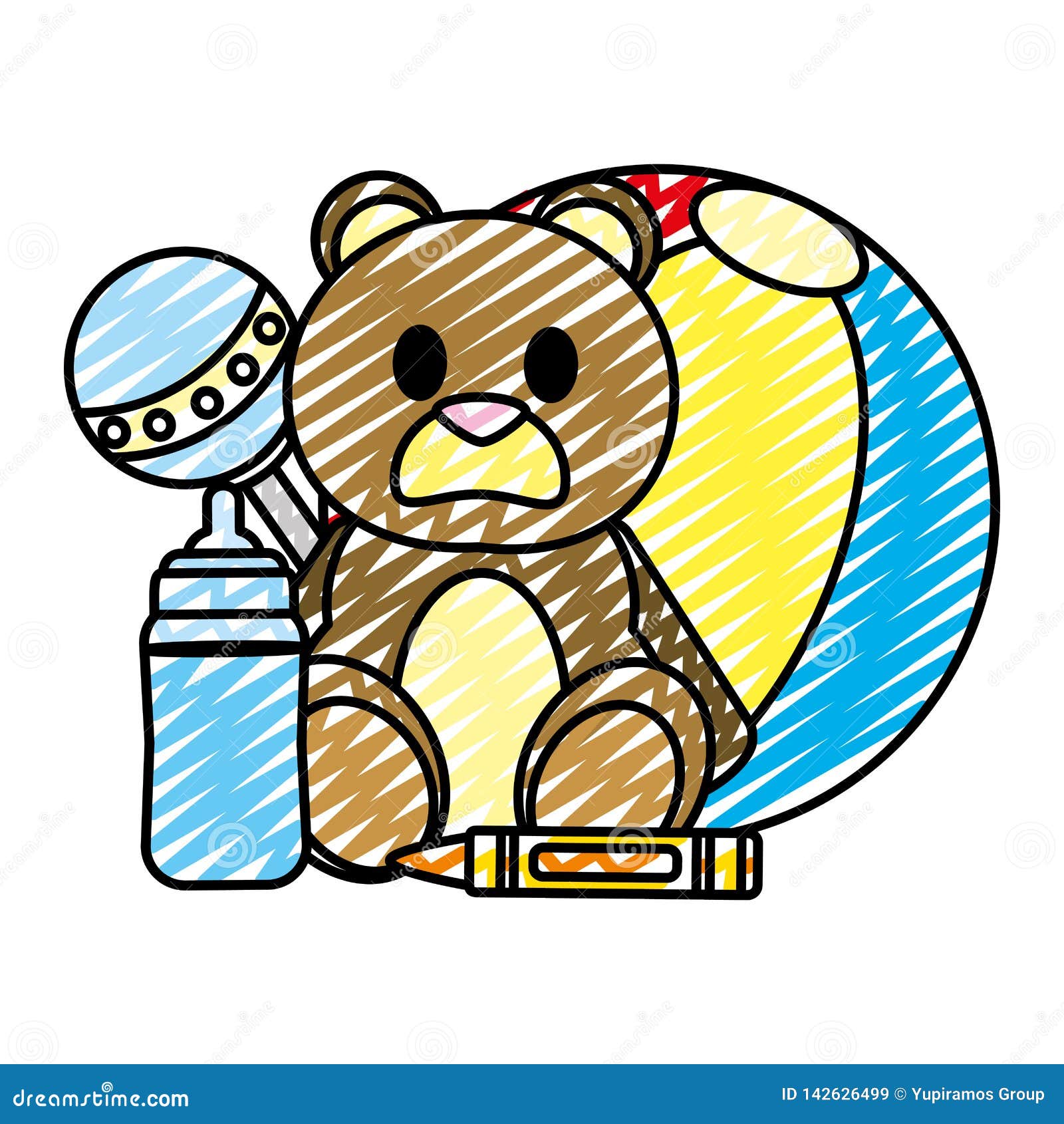 Doodle Cute Babe Toys Things Design Stock Vector Illustration Of Cute