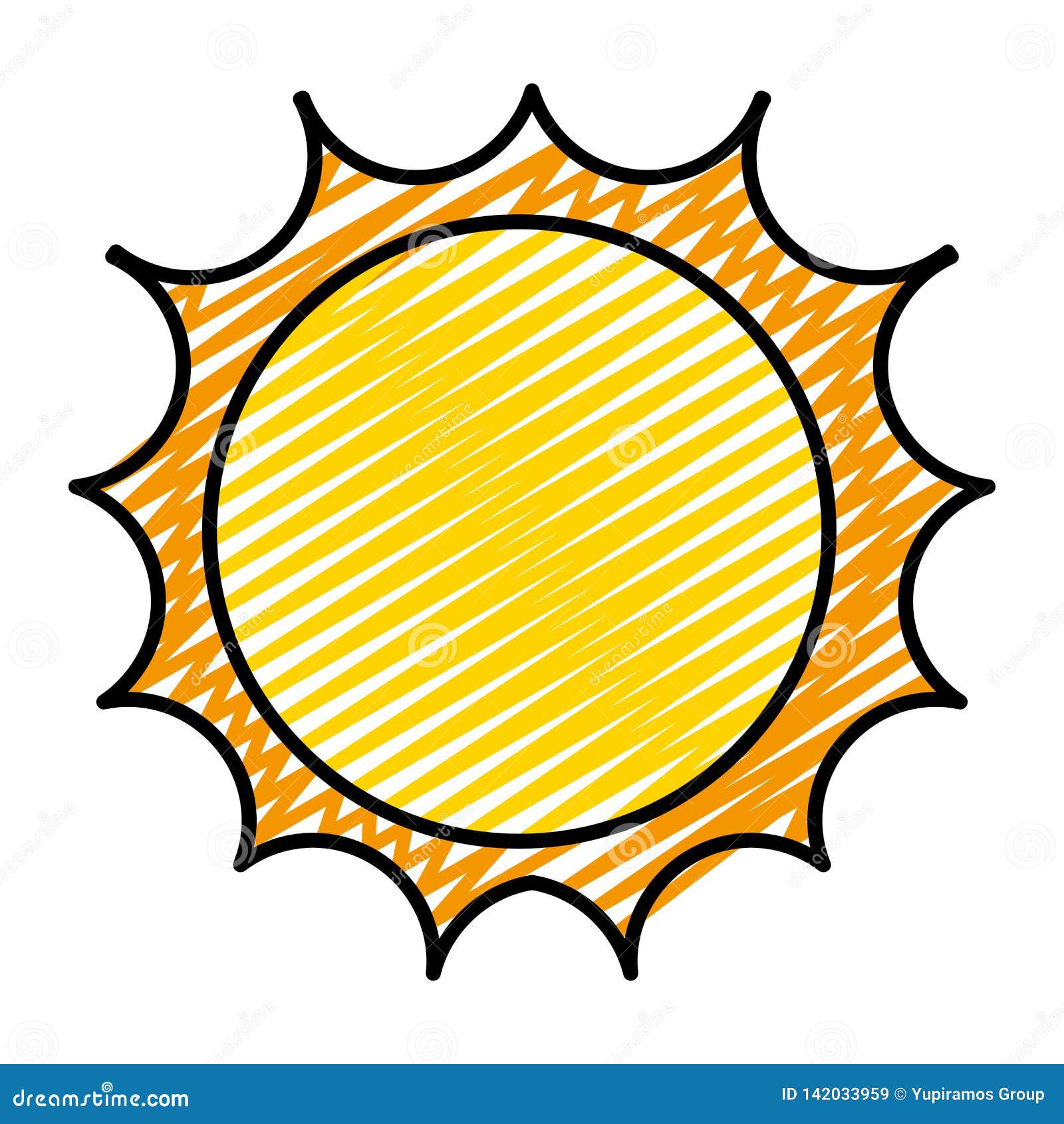 Doodle Cute Light Sun Ray Weather Stock Vector - Illustration of ...