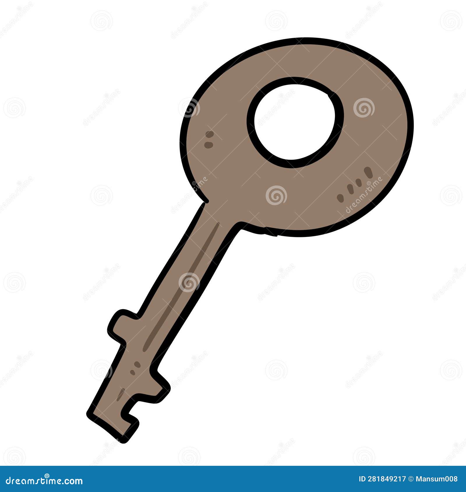 Doodle De Dibujos Animados De Una Clave Stock de ilustración ...