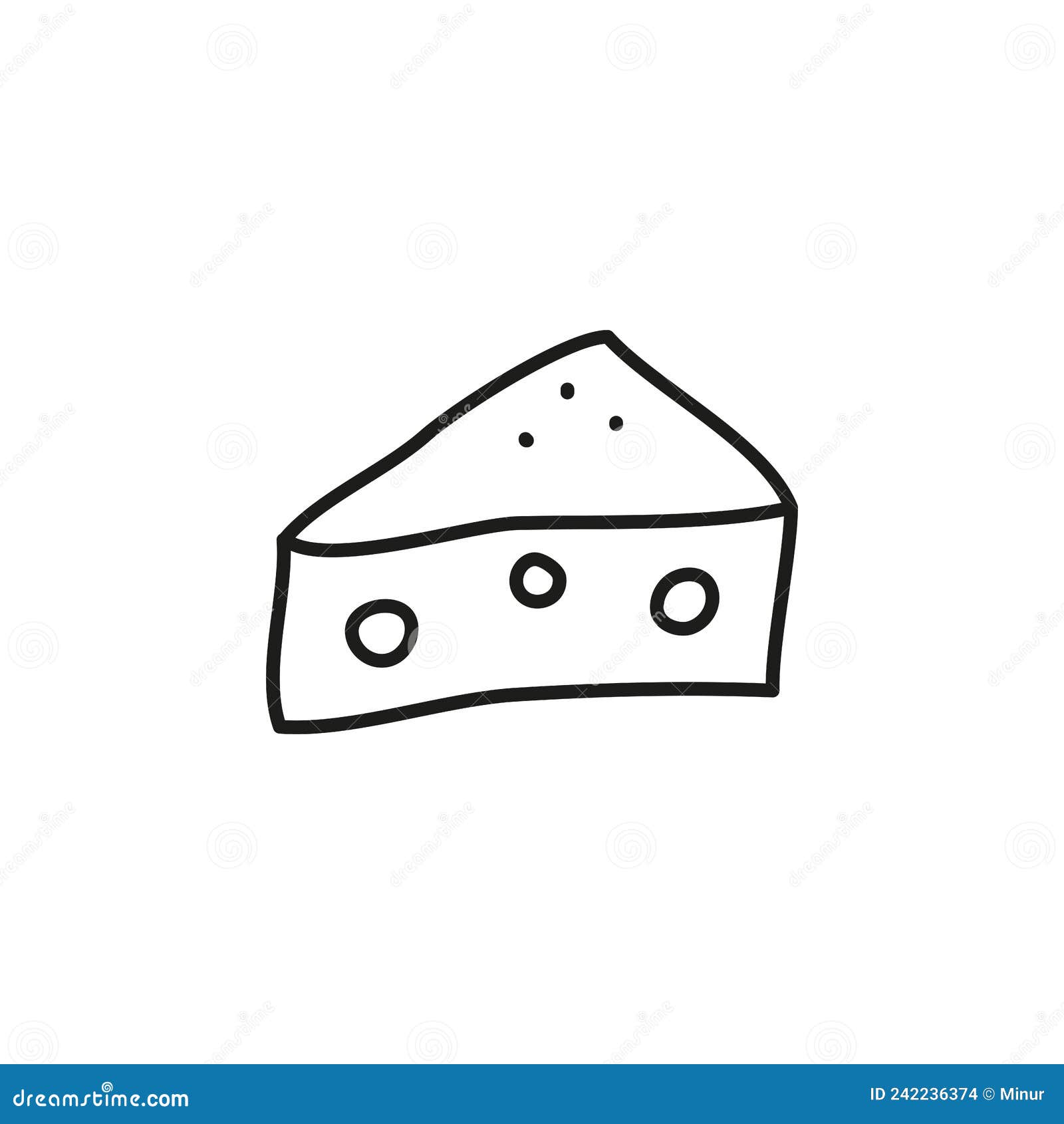 Doodle De Queso Con Agujeros Icono. Ilustración del Vector ... Doodle De Queso Con Agujeros Icono. Ilustración del Vector ...