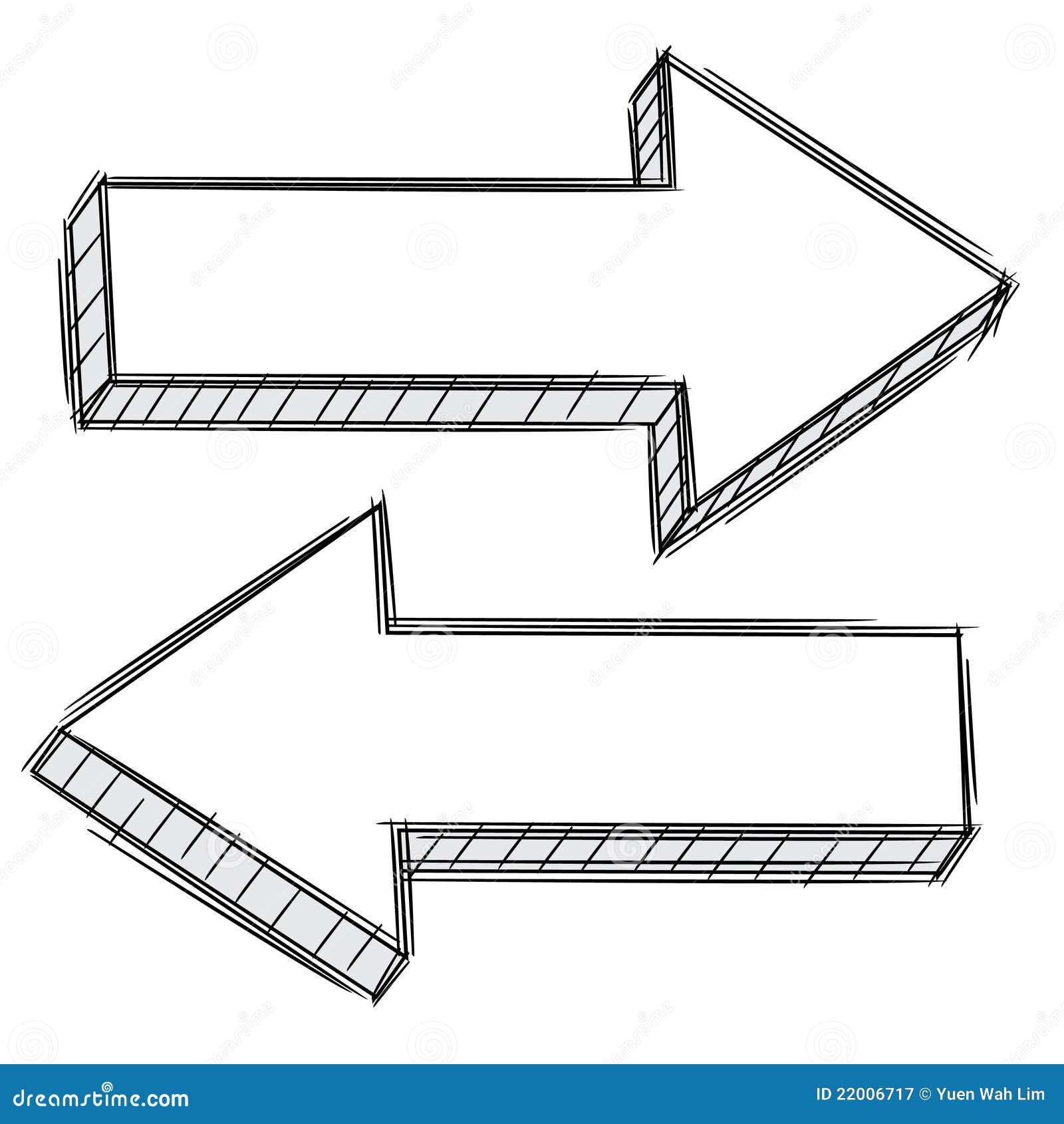Doodle Della Freccia Che Indica a Destra E a Sinistra Illustrazione ...