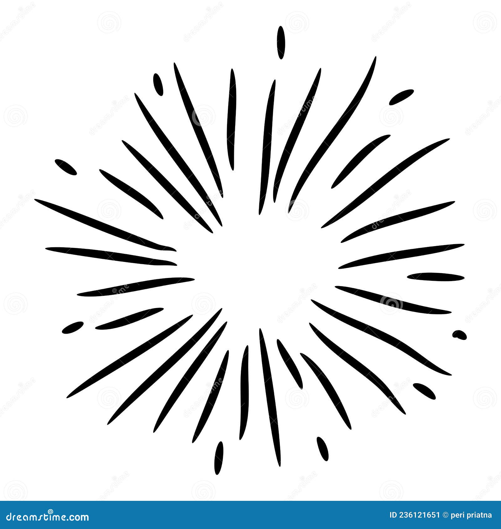Doodle Design Element, Starburst Doodle Vector Illustration ,hand Drawn ...