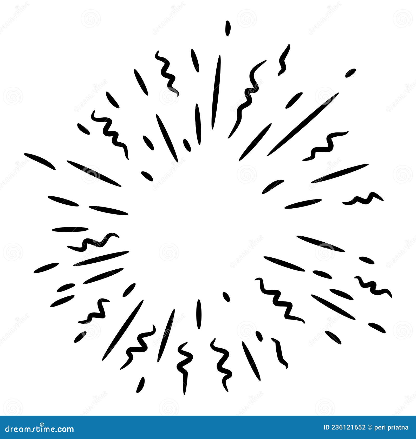 Doodle Design Element, Starburst Doodle Vector Illustration ,hand Drawn ...