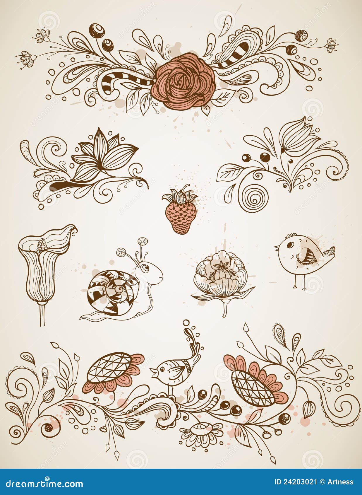 Doodle design elements stock vector. Illustration of drawing - 24203021