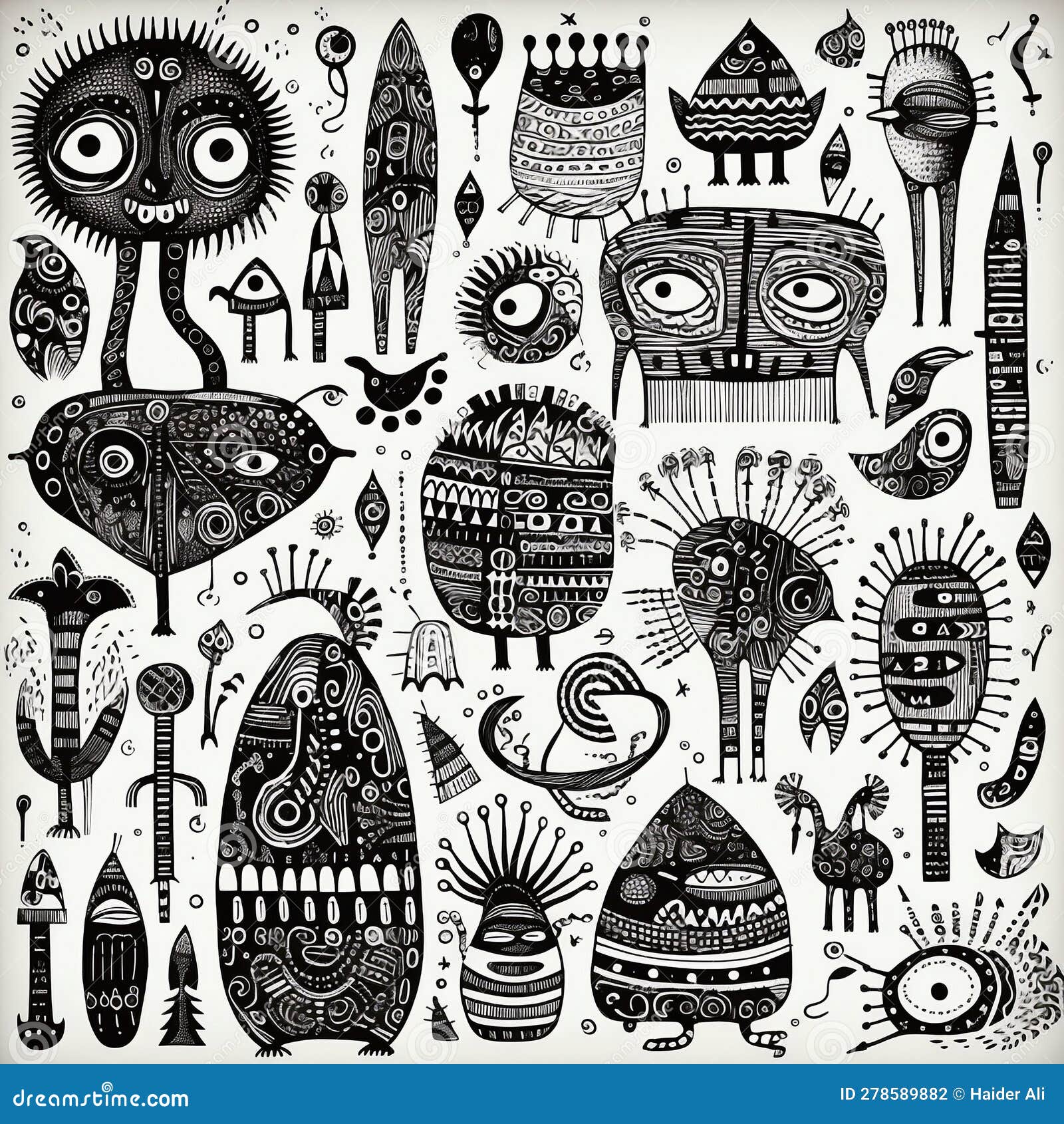 Doodle Design Elements Set. AI Stock Illustration - Illustration of ...