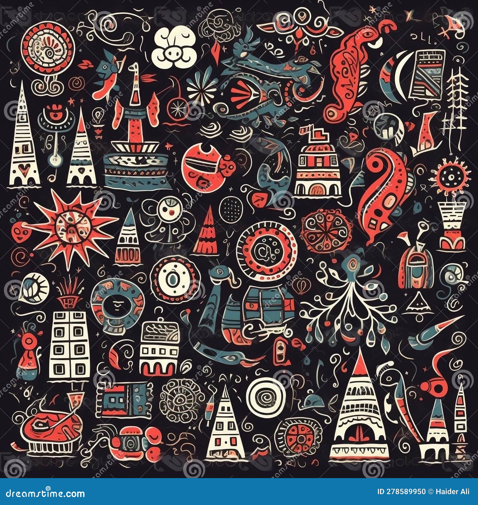 Doodle Design Elements Set. AI Stock Illustration - Illustration of ...