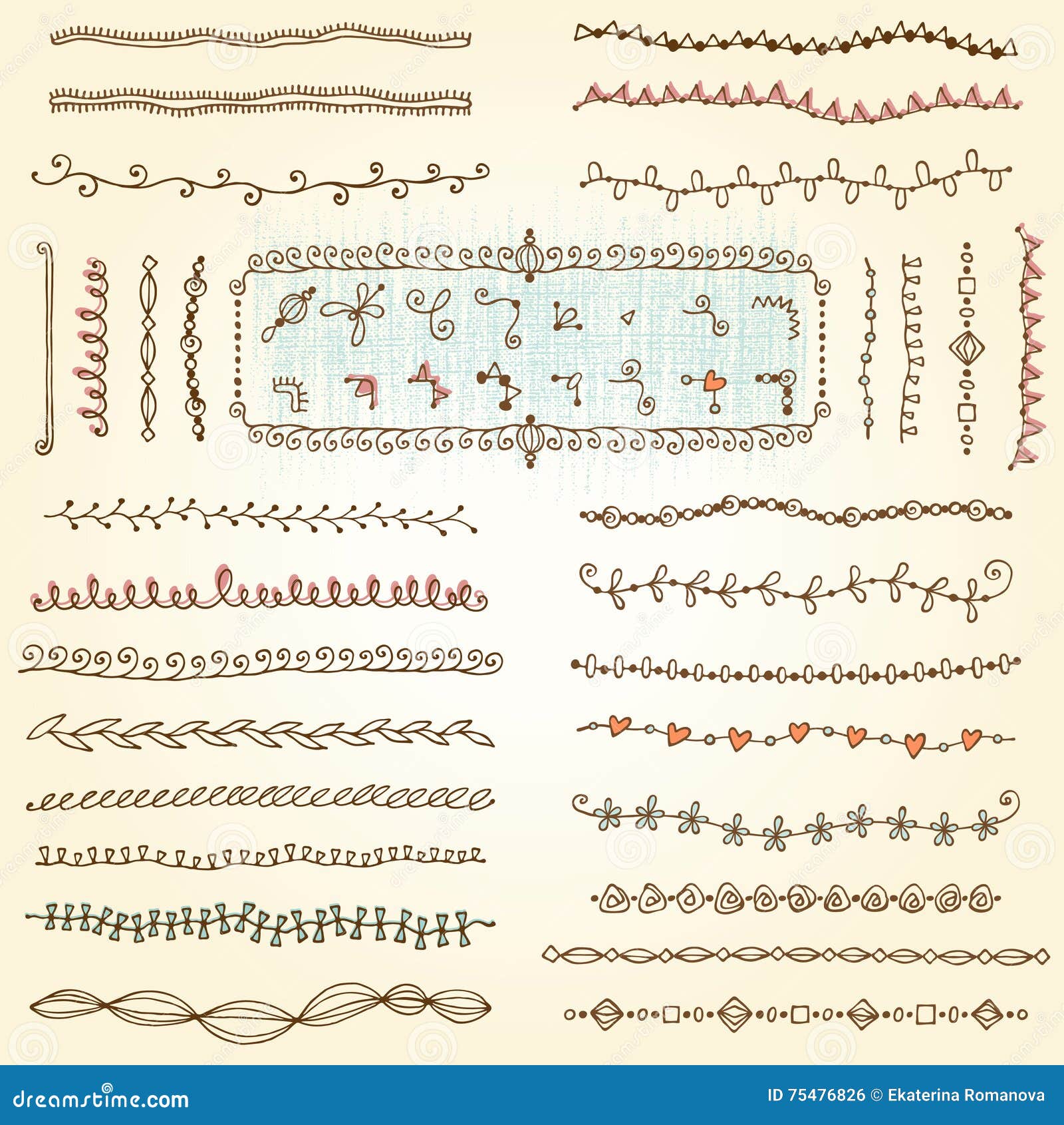 Doodle Design Elements stock vector. Illustration of botanical - 75476826