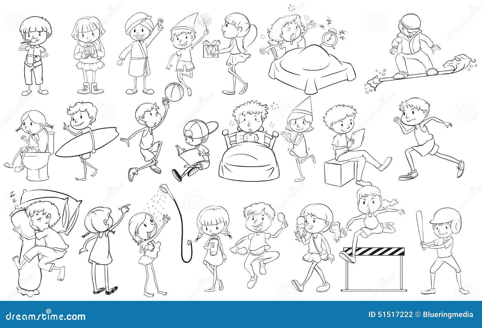 Doodle design of people stock vector. Illustration of coloured - 51517222