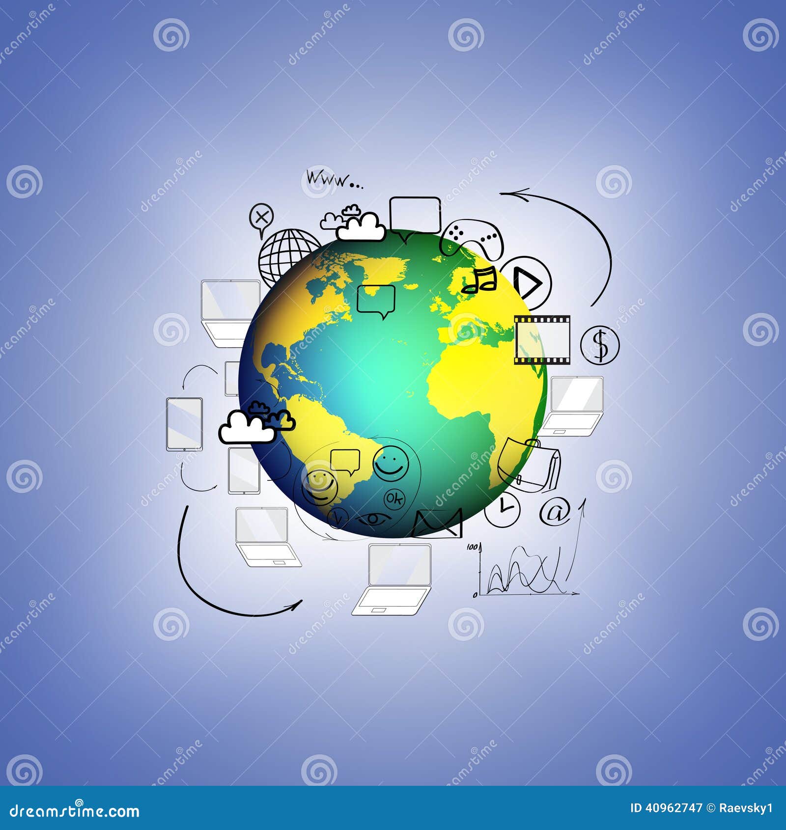 Doodle Design Vector Concepts for Cooperation Stock Vector ...