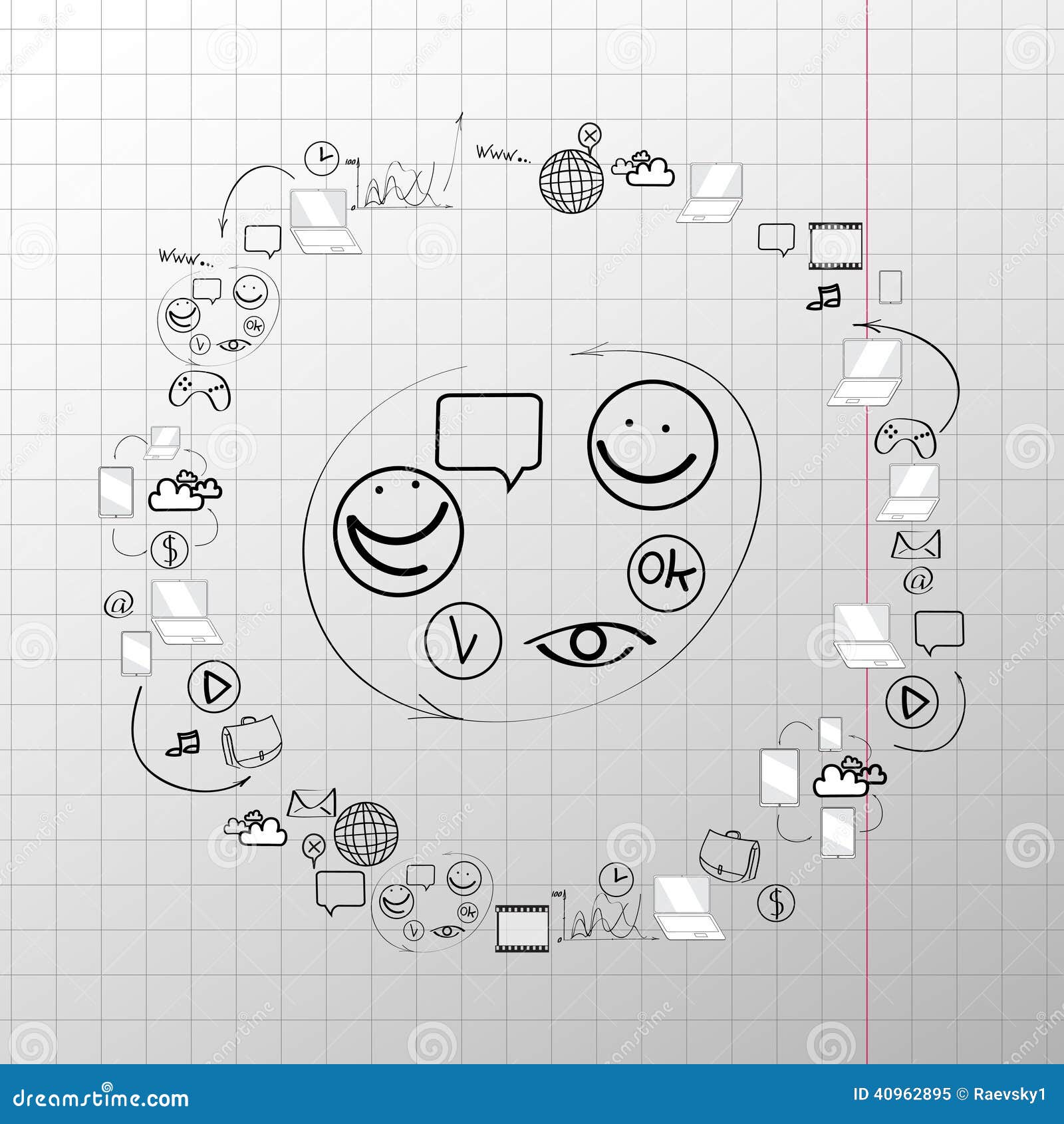 Doodle Design Vector Set Concept for Cooperation Stock Vector ...