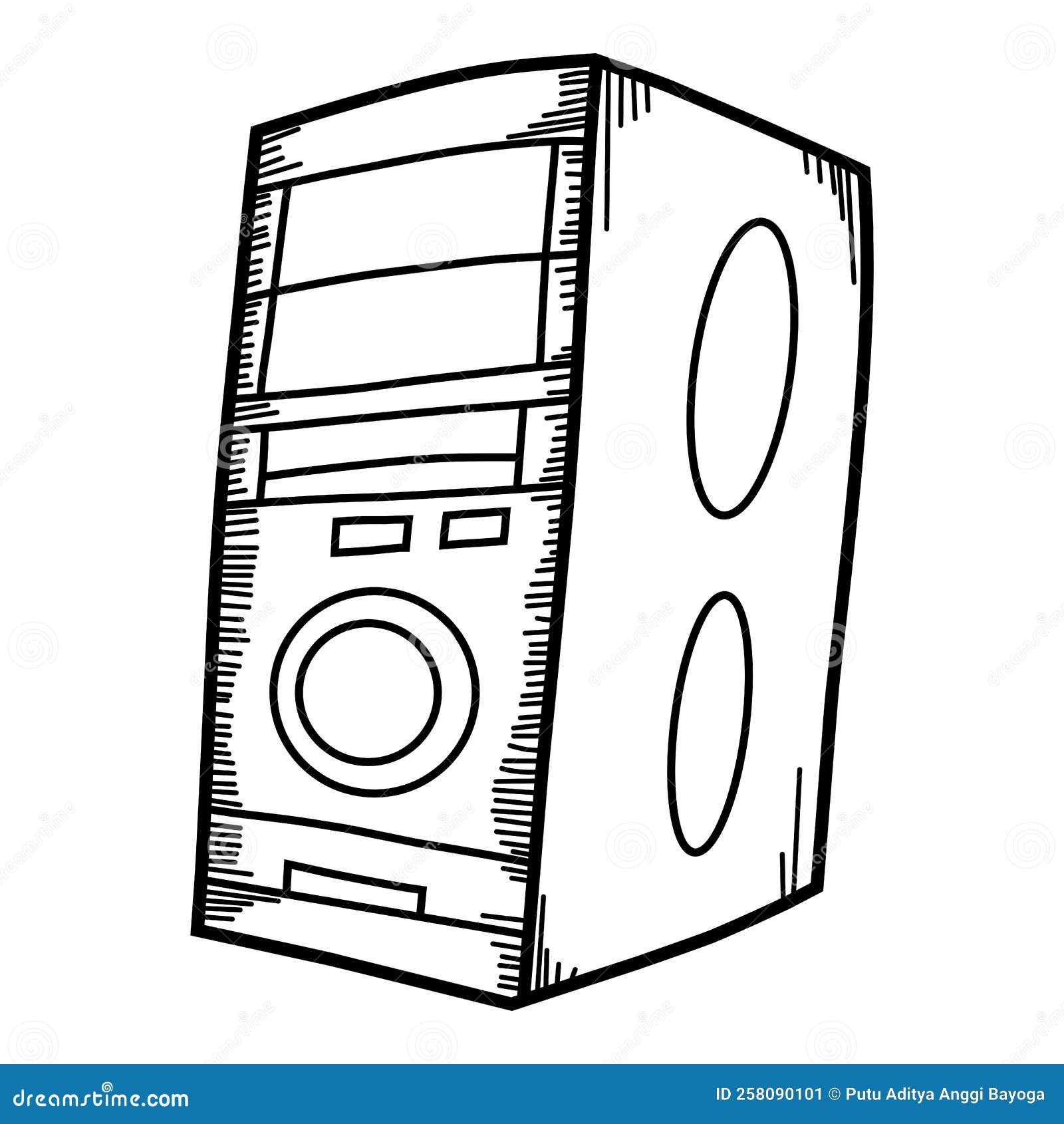 Doodle desktop computer stock vector. Illustration of vector - 258090101