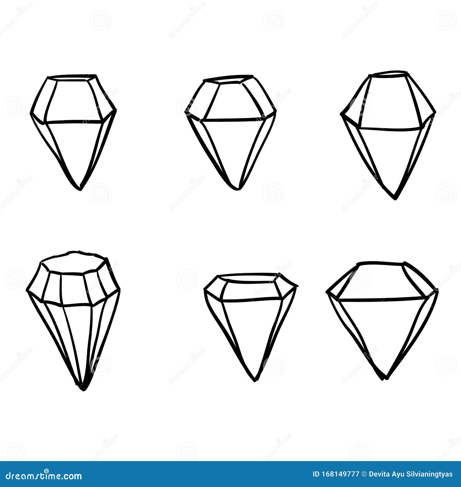 Doodle Diamond Illustration Vector Collection Stock Vector ...