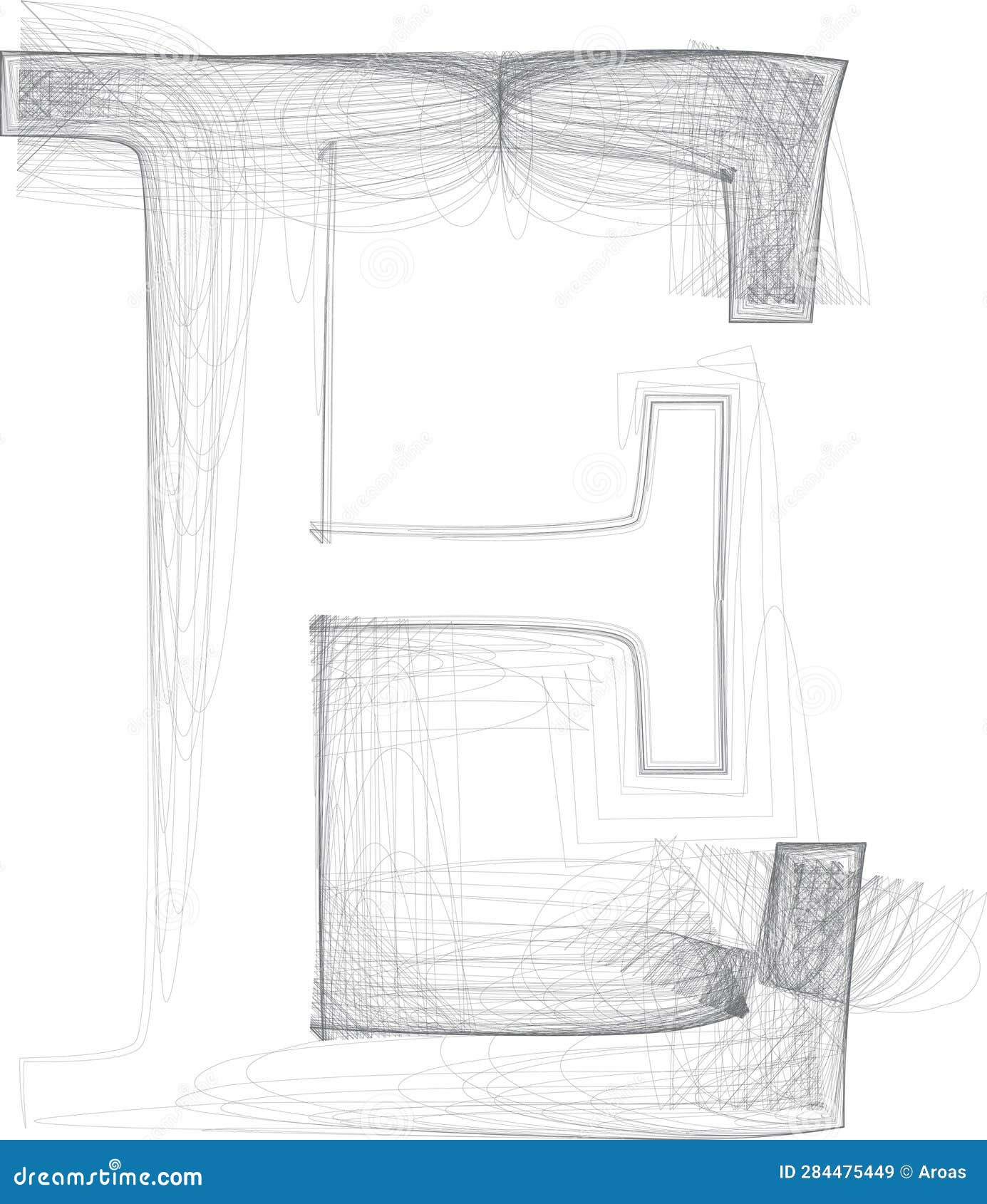 Doodle Digital Drawn Sketch LETTER E Stock Vector - Illustration of ...