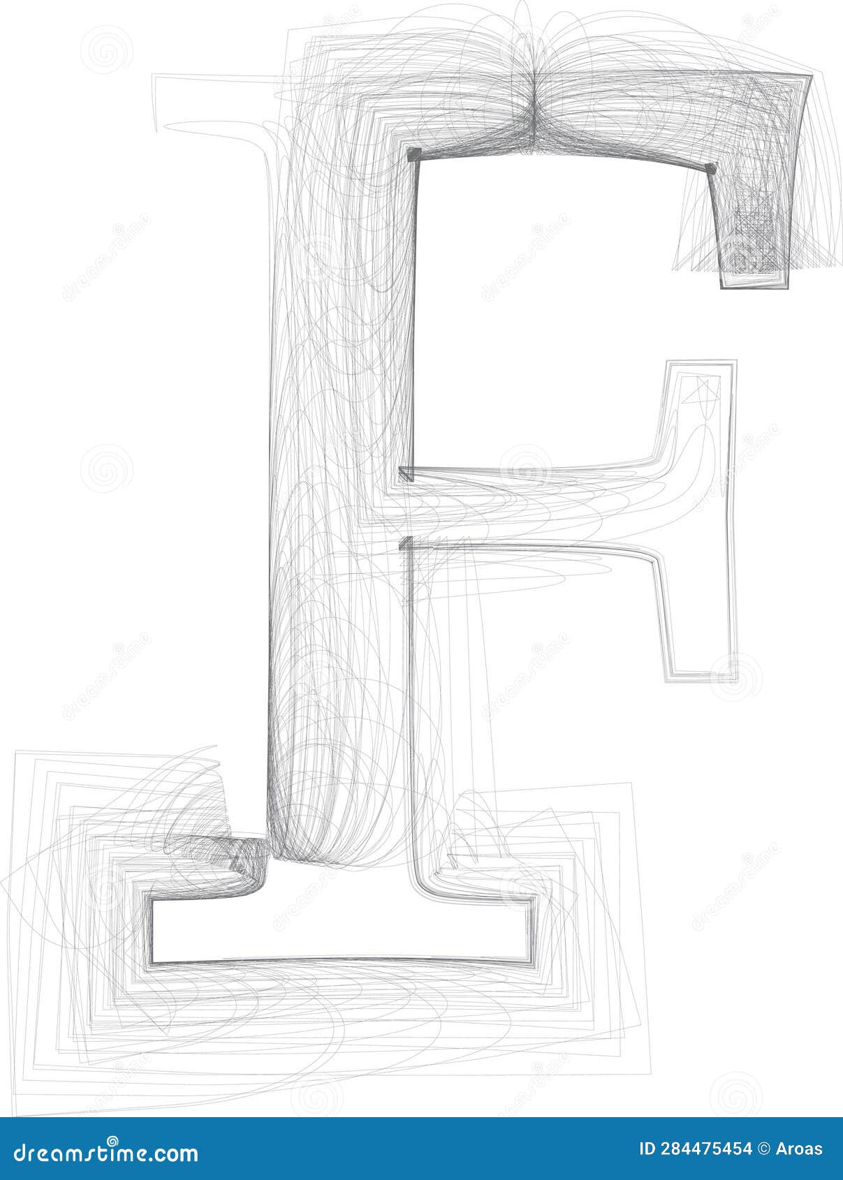 Doodle Digital Drawn Sketch LETTER F Stock Vector - Illustration of ...