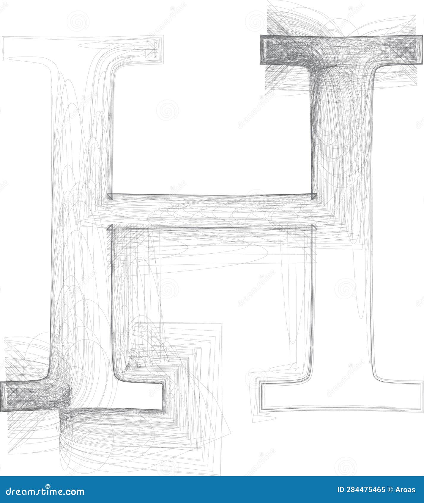 Doodle Digital Drawn Sketch LETTER H Stock Vector - Illustration of ...