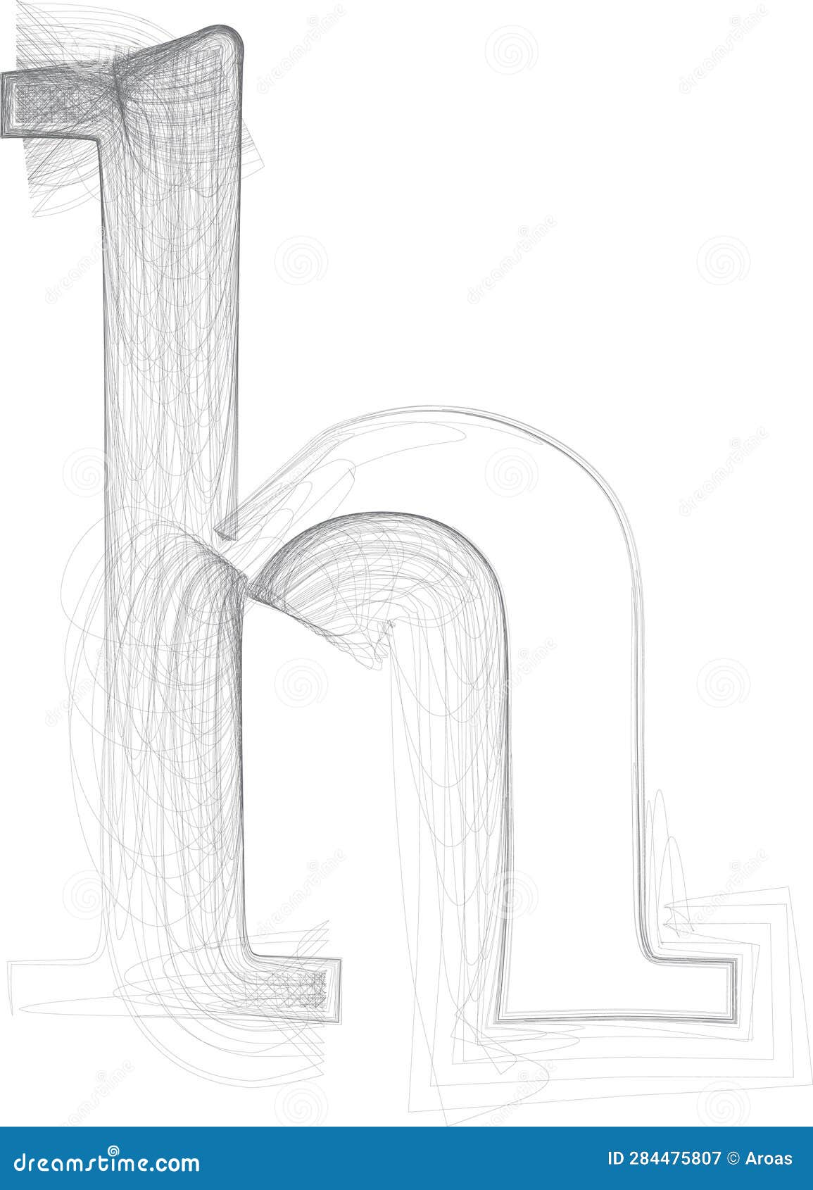 Doodle Digital Drawn Sketch Letter H Stock Vector - Illustration of ...