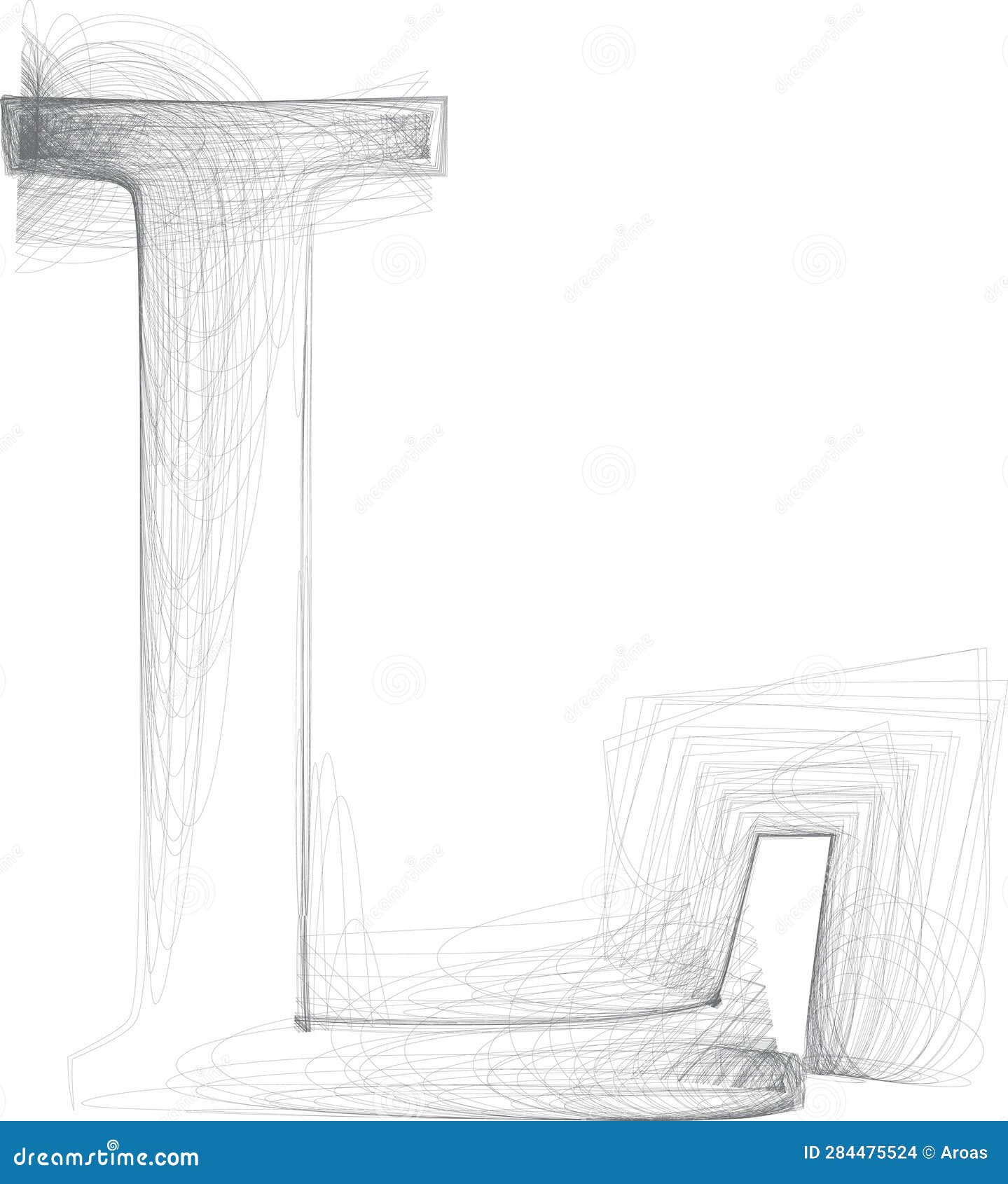 Doodle Digital Drawn Sketch LETTER L Stock Vector - Illustration of ...